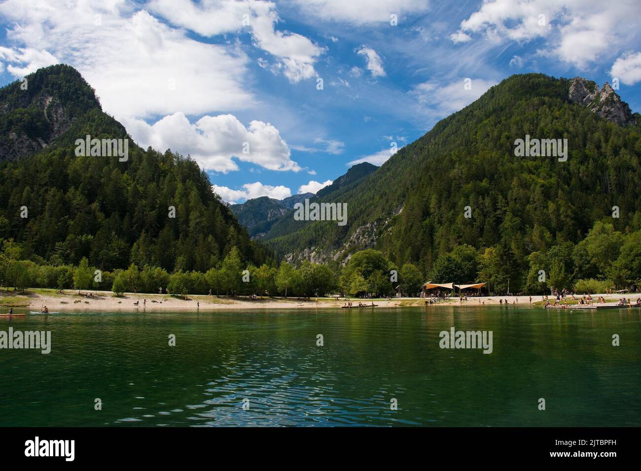 Jasna Lake near Kranjska Gora in the Upper Carniola region of north ...