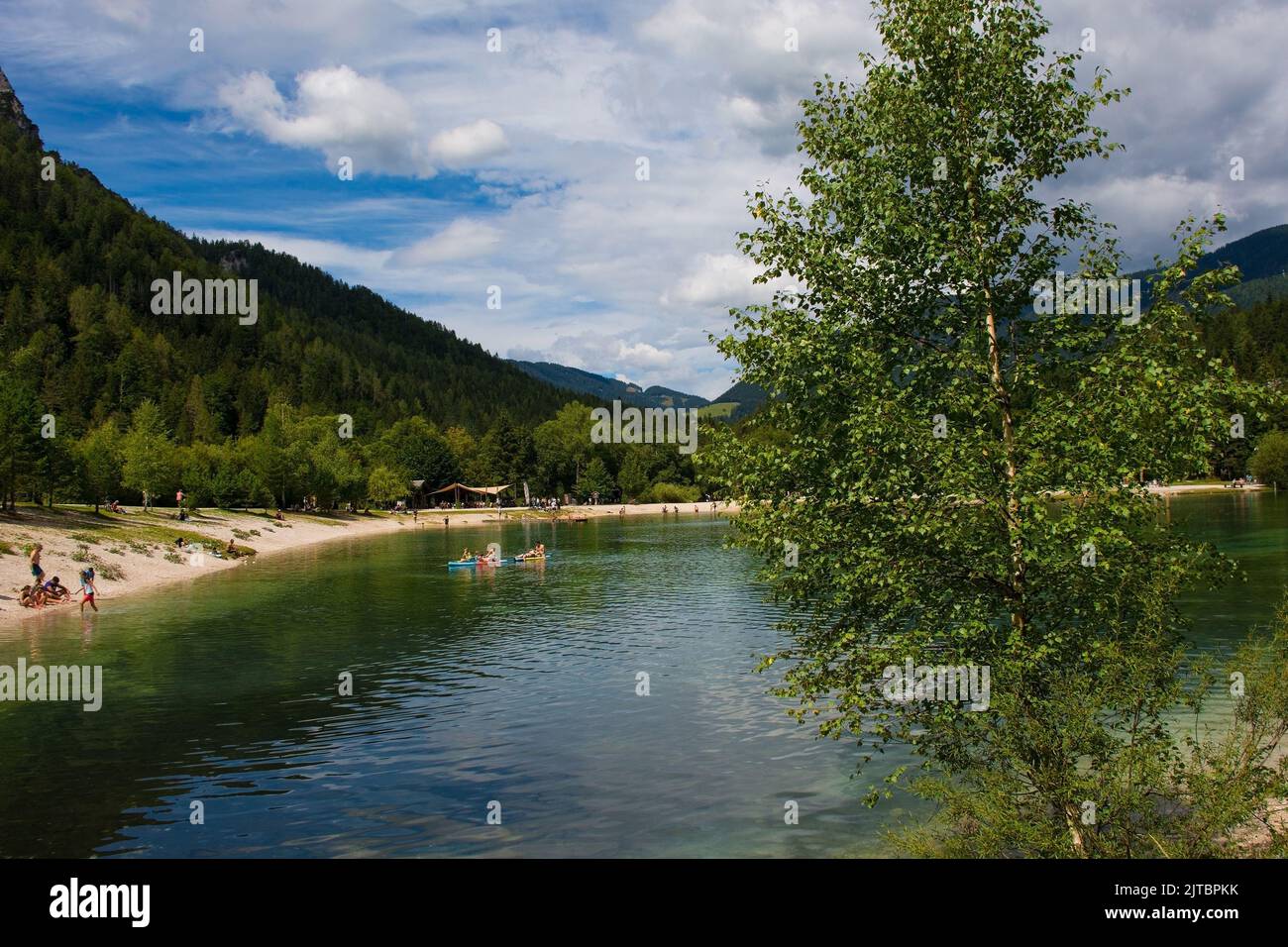 Jasna Lake near Kranjska Gora in the Upper Carniola region of north ...