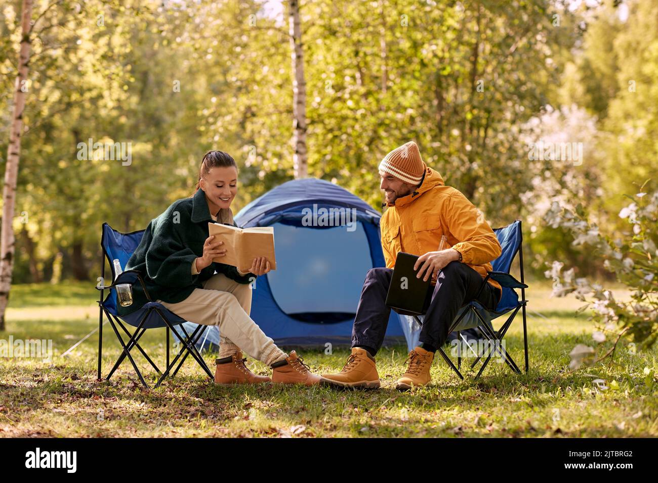 Book camping hi-res stock photography and images - Alamy
