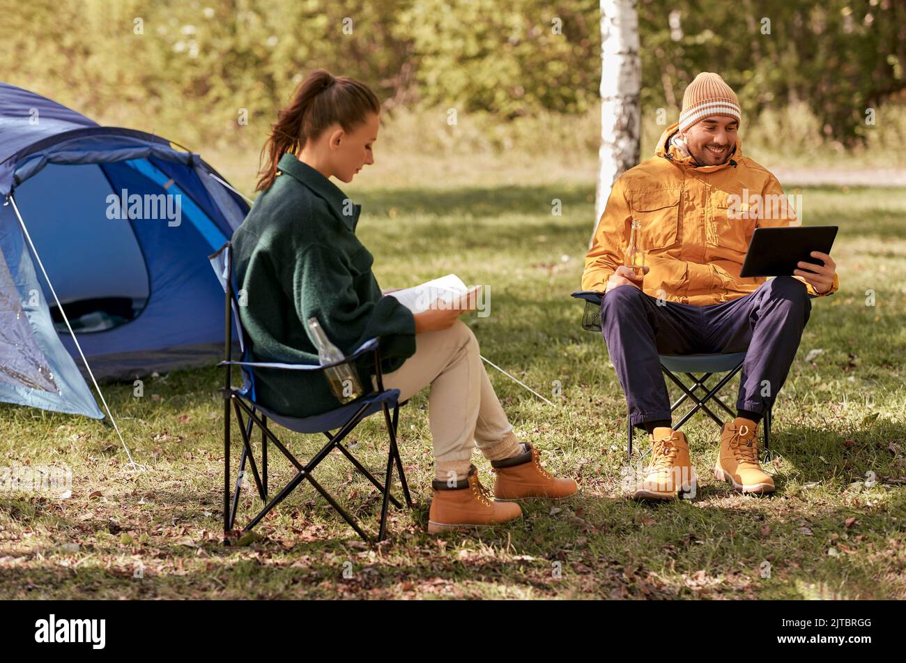 Book camping hi-res stock photography and images - Alamy