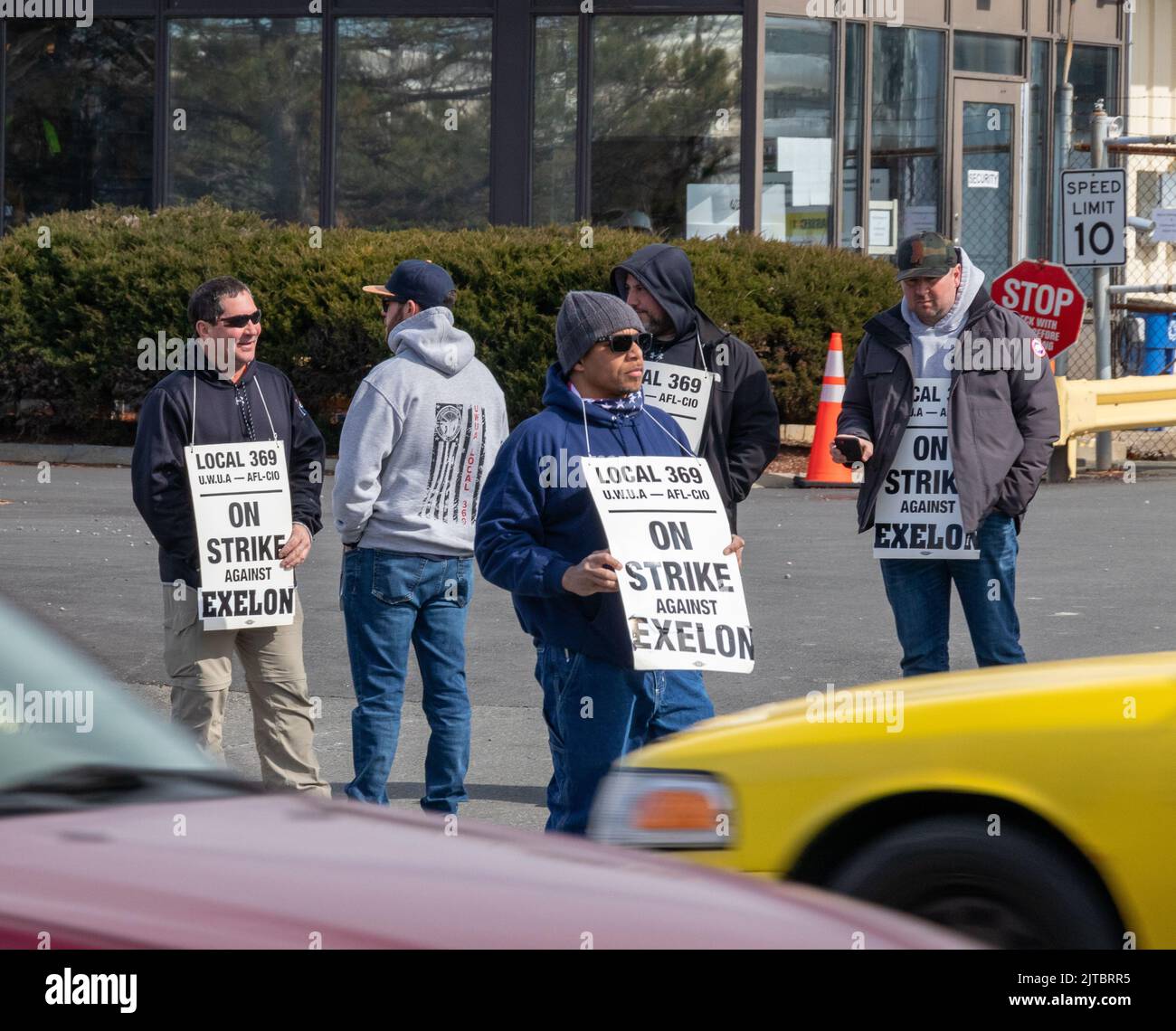 The workers in Boston walk the picket line during a worker's strike ...
