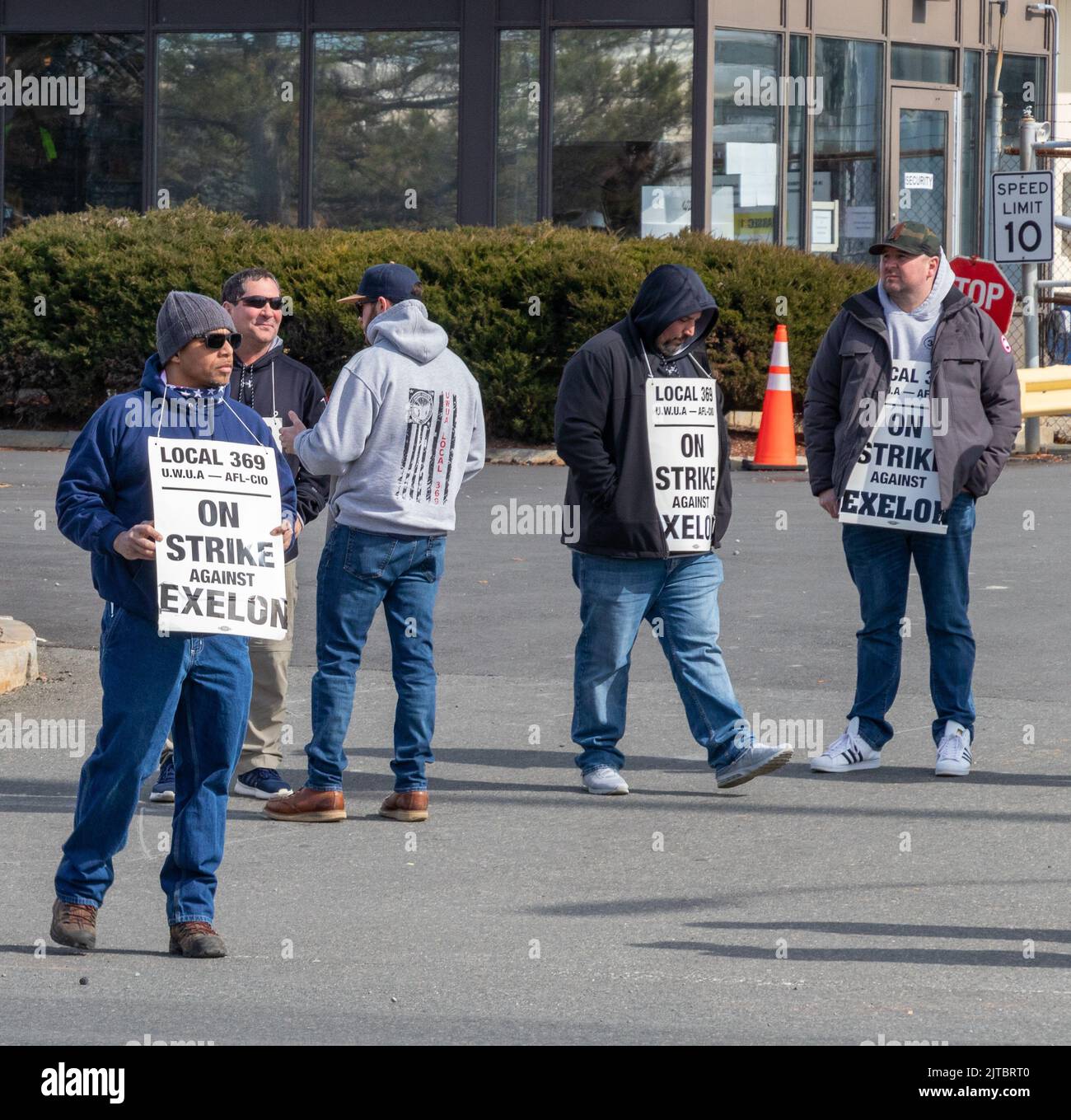 The workers in Boston walk the picket line during a worker's strike ...