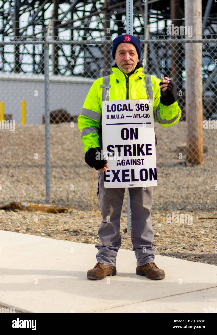 The workers in Boston walk the picket line during a worker's strike ...