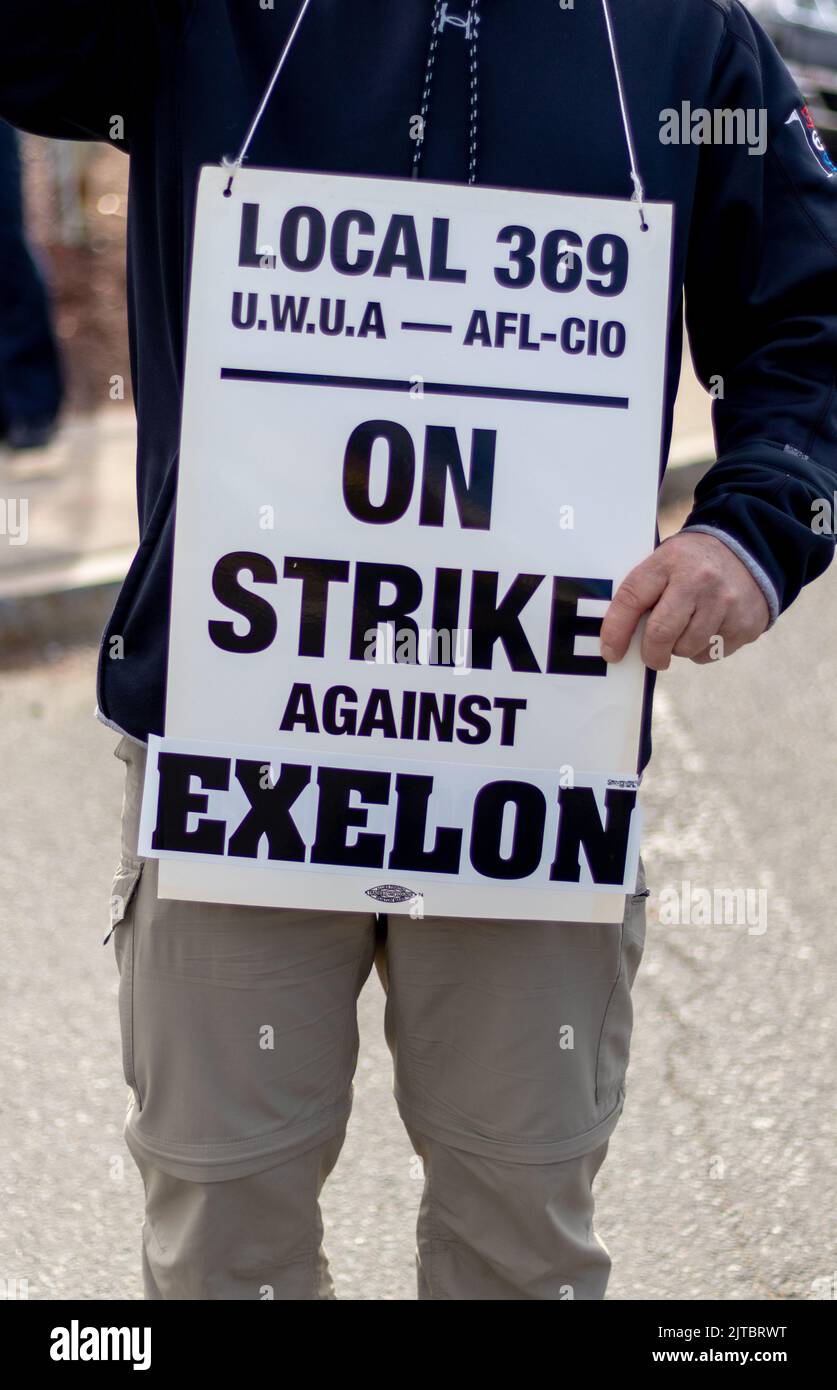 The workers in Boston walk the picket line during a worker's strike ...