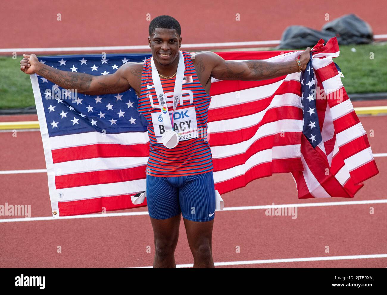 Marvin Bracy of the USA competing in the men’s 100m final at the World ...
