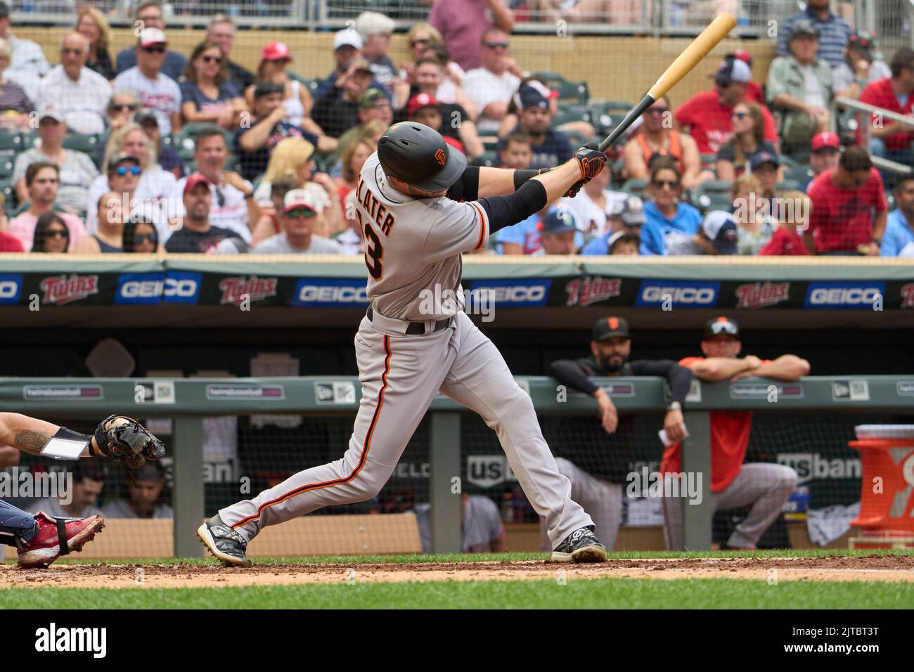 Minneapolis, US, August 28 2022: San Francisco center fielder Austin ...