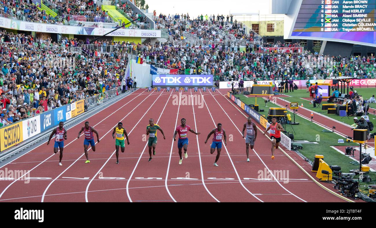 Trayvon Bromell, Christian Coleman, Oblique Seville, Akani Simbine ...