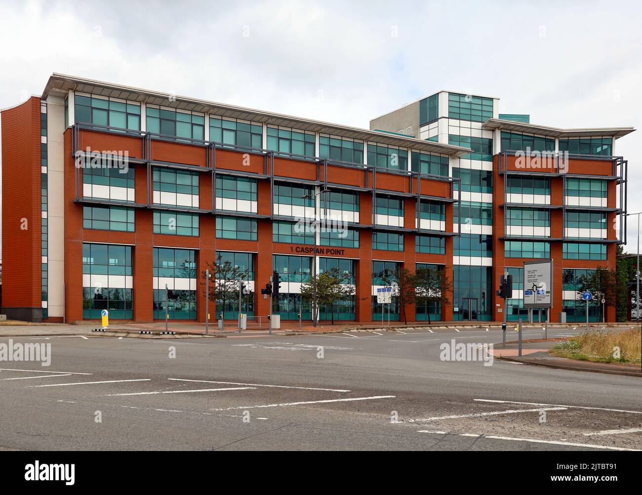 Number One, Caspian Point building, Cardiff Bay, summer 2022 Stock ...