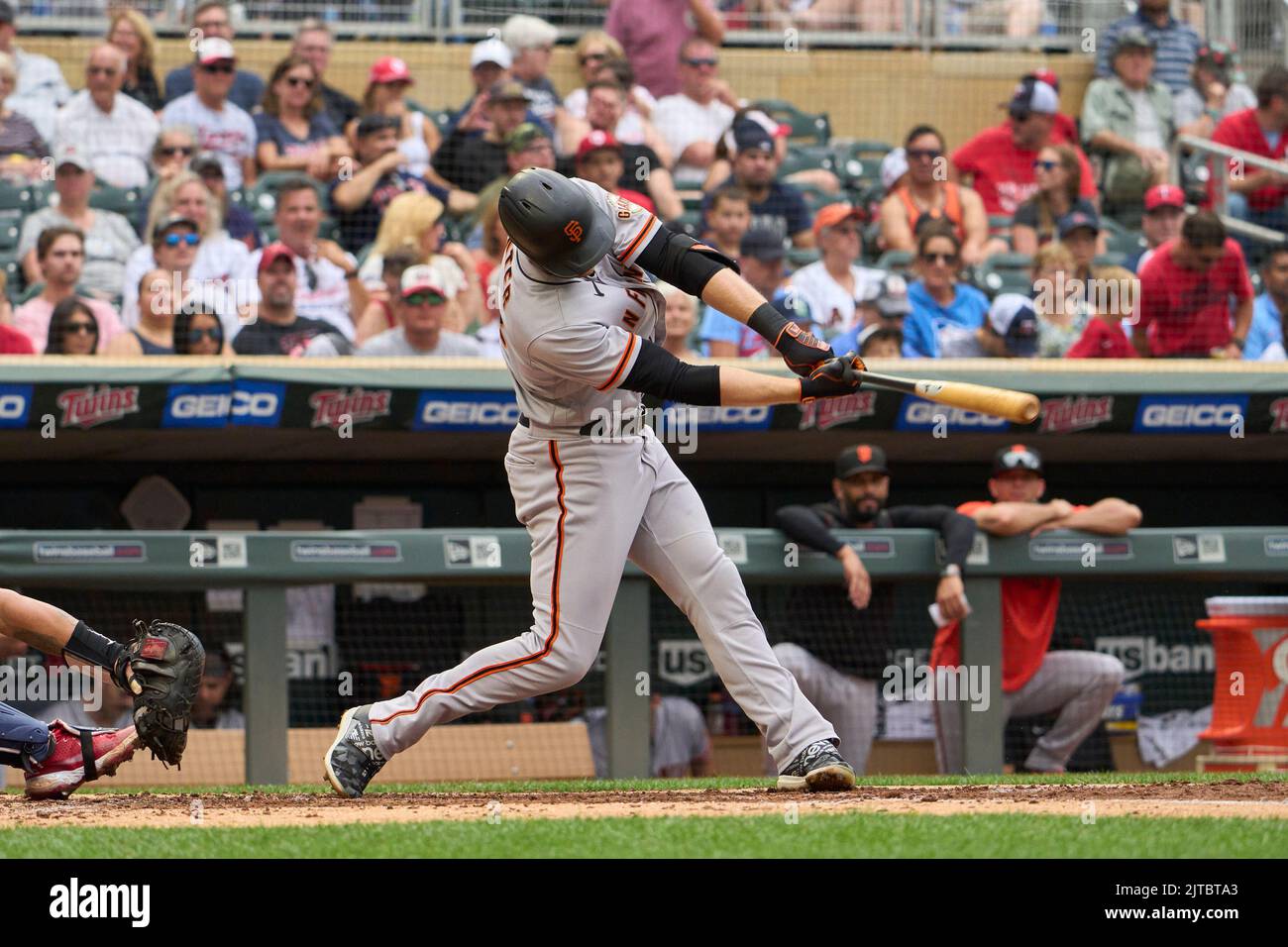 Minneapolis, US, August 28 2022: San Francisco center fielder Austin ...