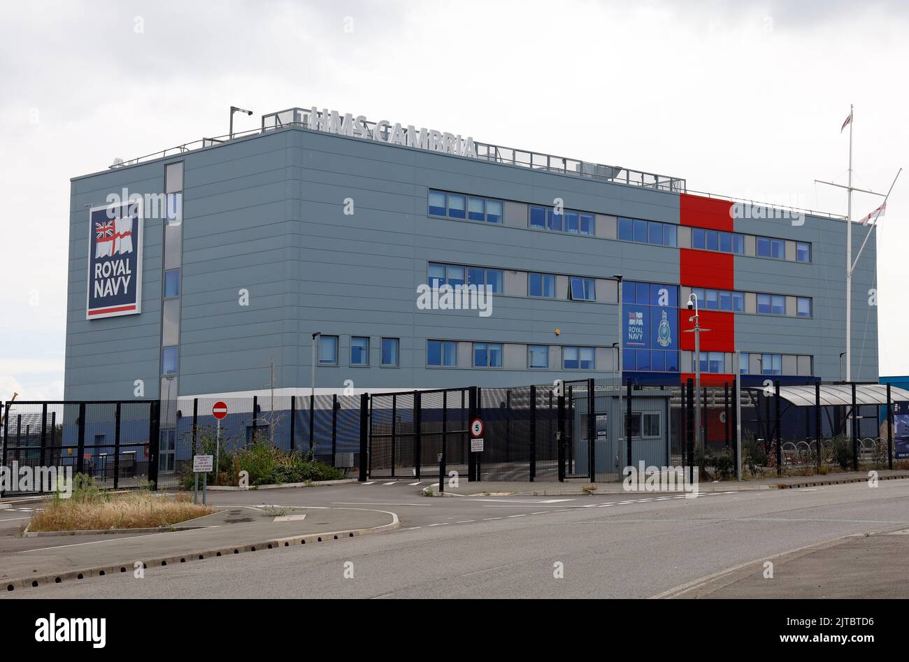 HMS Cambria, Royal Navy building. Cardiff Bay, summer 2022 Stock Photo ...