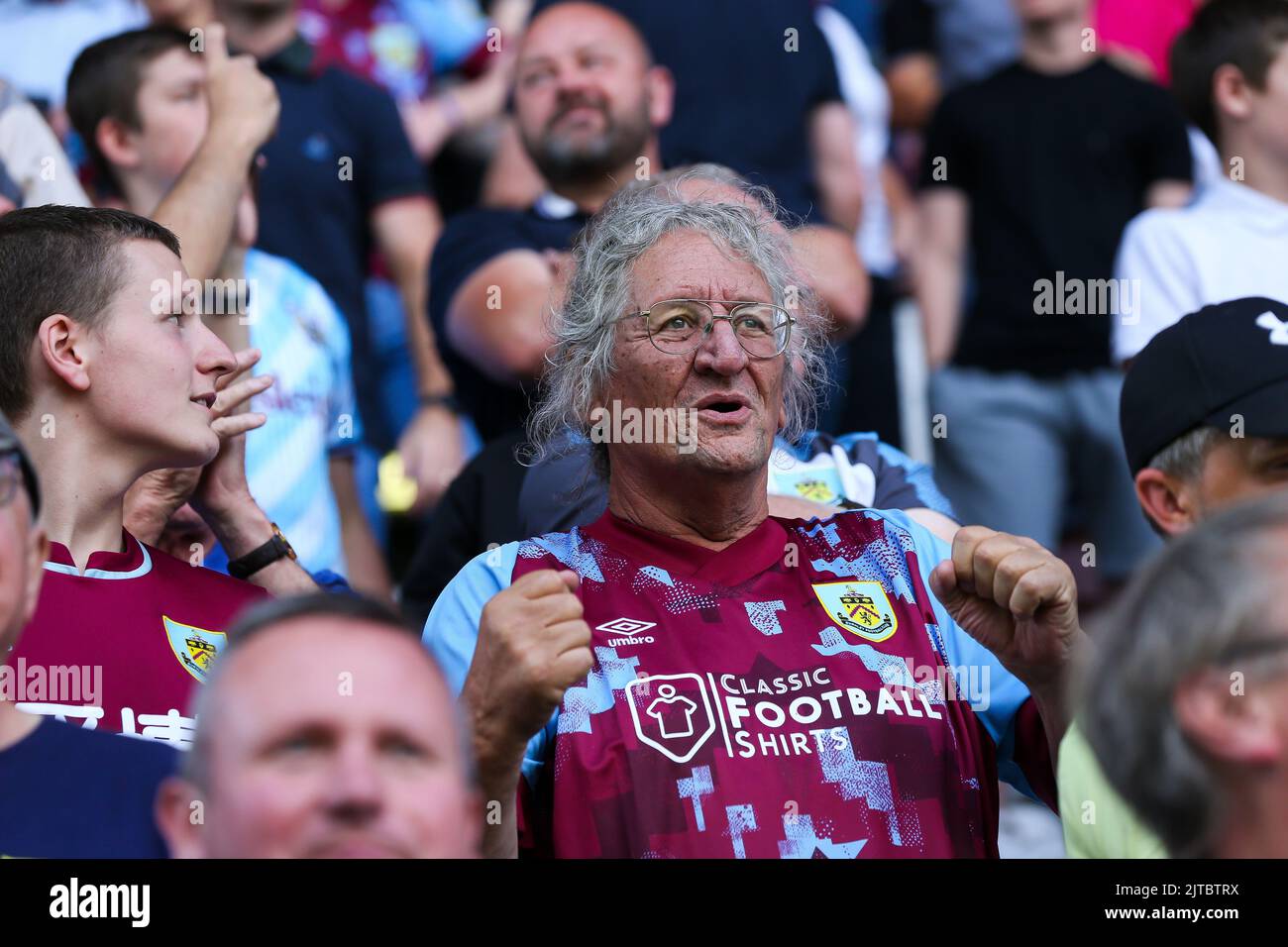 Burnley fans in the stands during the Sky Bet Championship match at the ...