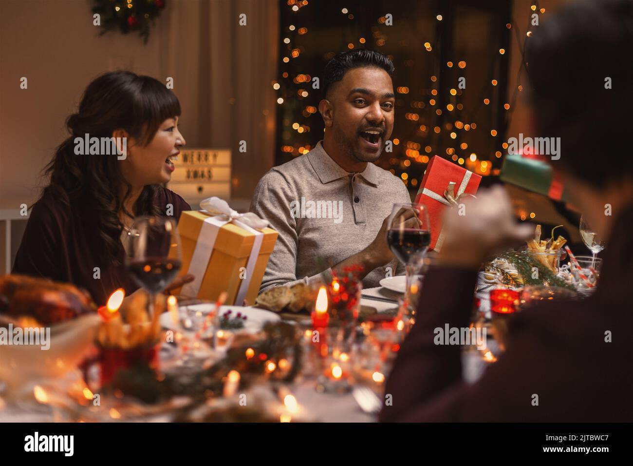 Family christmas dinner table indian hi-res stock photography and ...