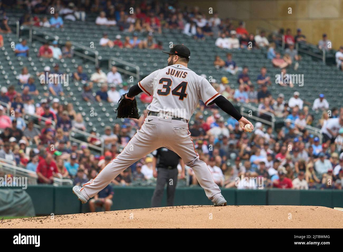 Minneapolis, US, August 28 2022: San Francisco pitcher Jakob Junis (34 ...
