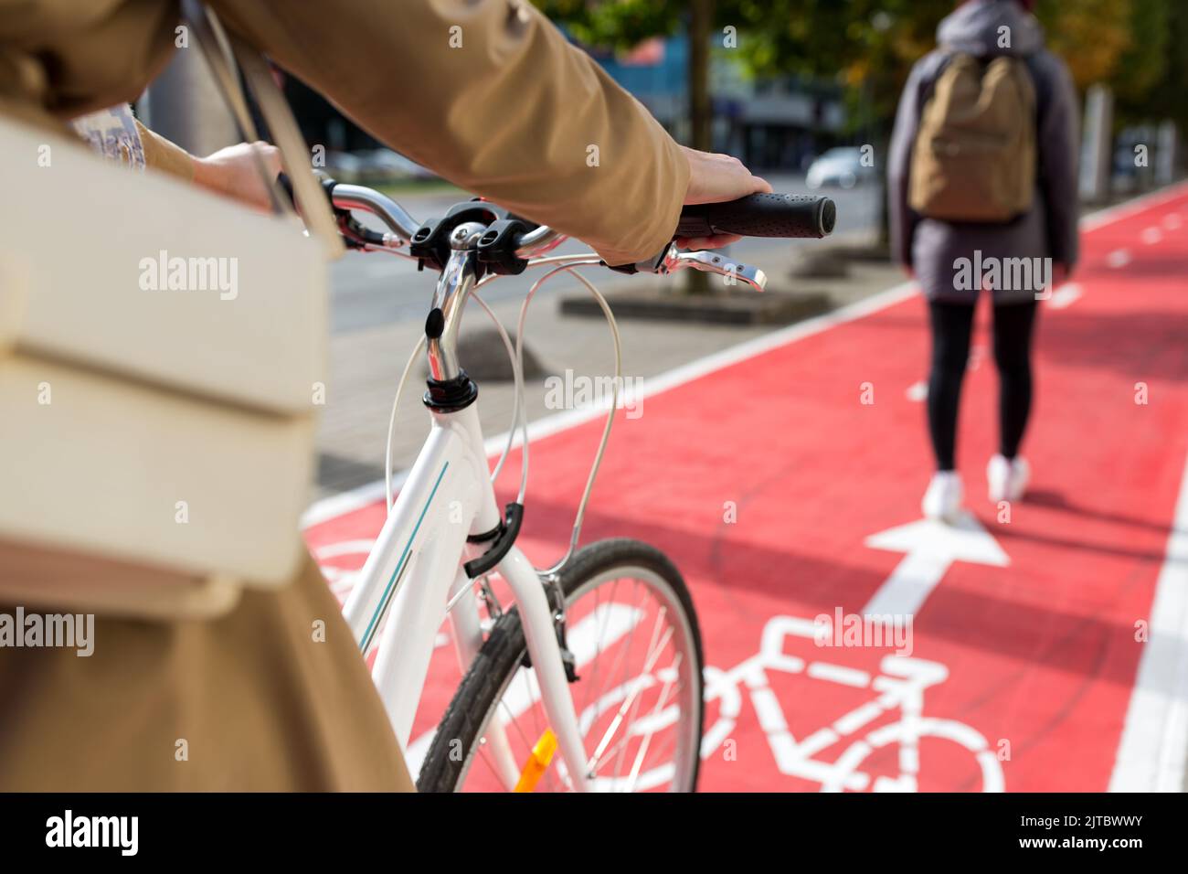 Cycling on pedestrian pavement hi-res stock photography and images - Alamy