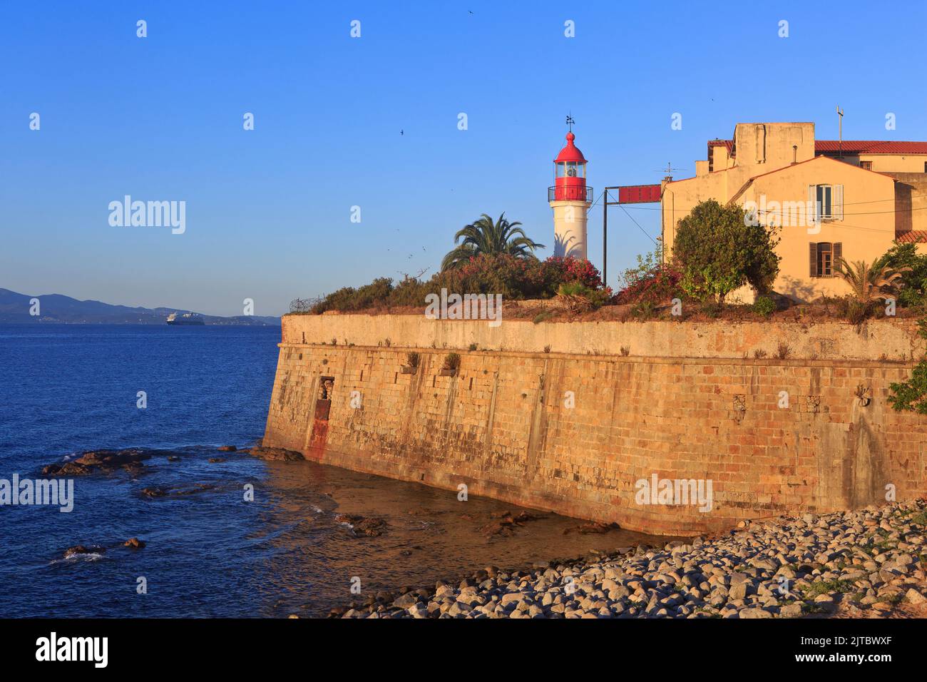 The lighthouse of the 16th-century citadel in Ajaccio (Corse-du-Sud) on ...