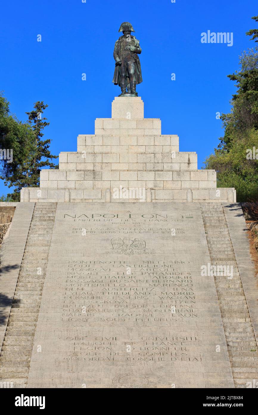 Monument to Napoleon I (1769-1821), Emperor of the French, in Ajaccio ...