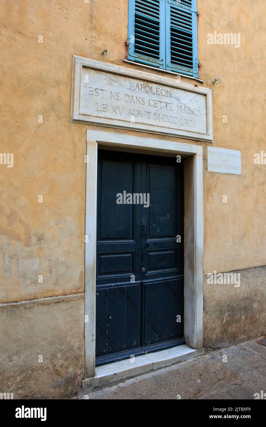 Birthplace of French Emperor Napoleon I (1769-1821) in Ajaccio (Corse ...