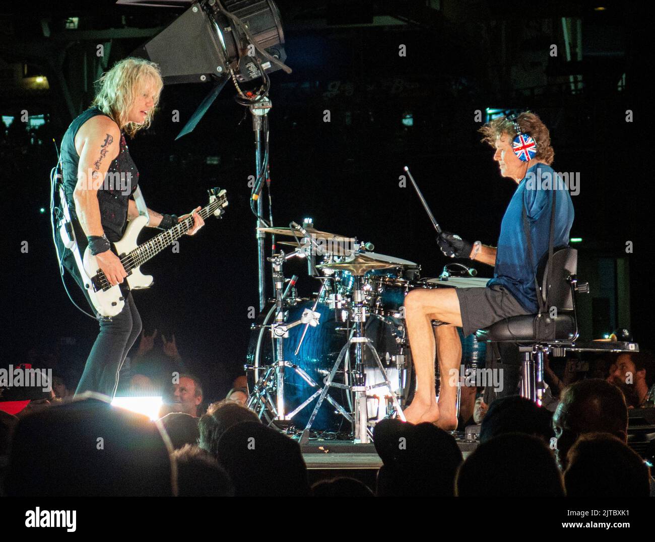 August 28, 2022, San Diego, California, USA: Rick Savage and drummer ...