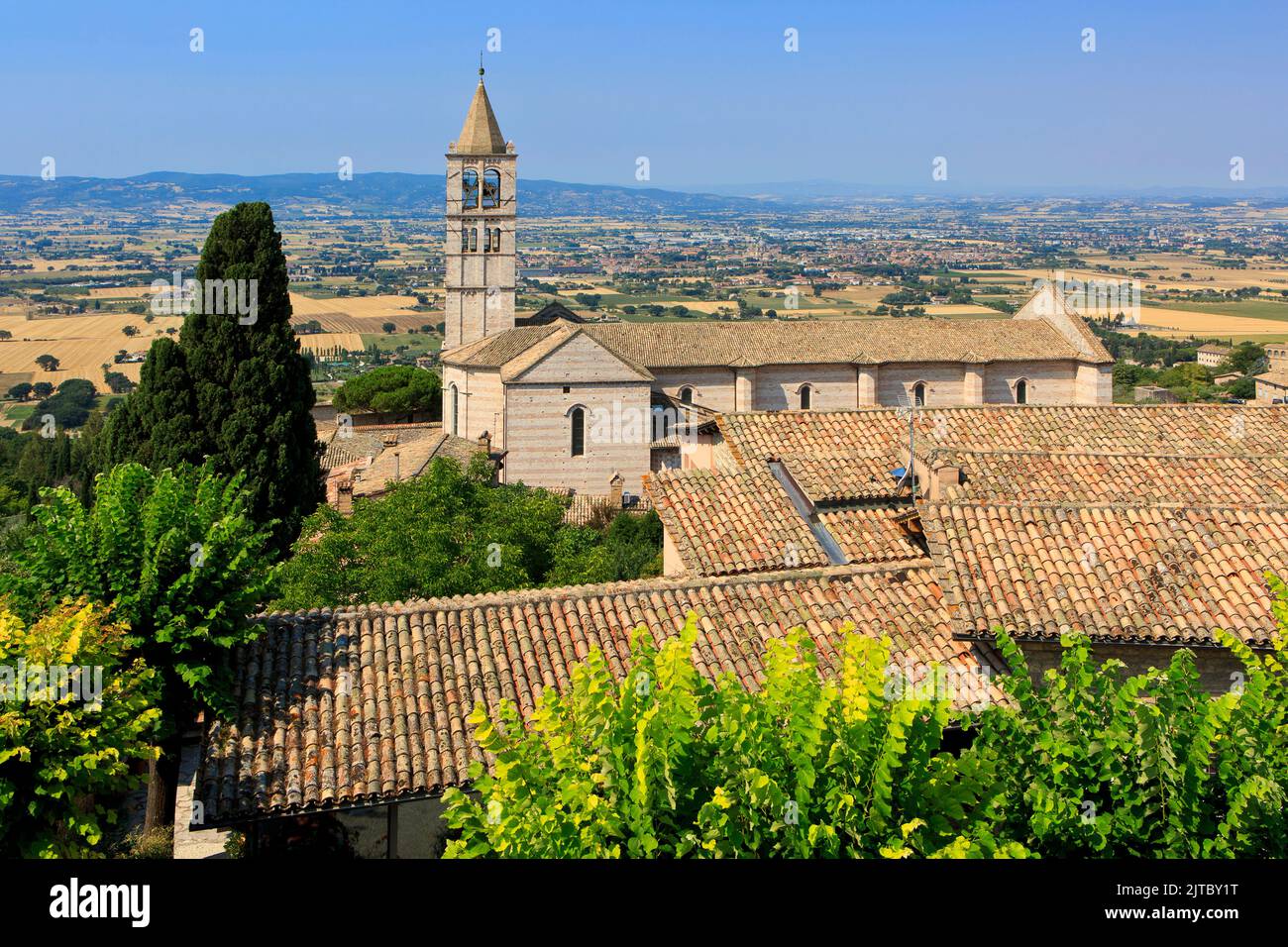 Panoramic view across the 13th-century Basilica of Saint Clare in ...