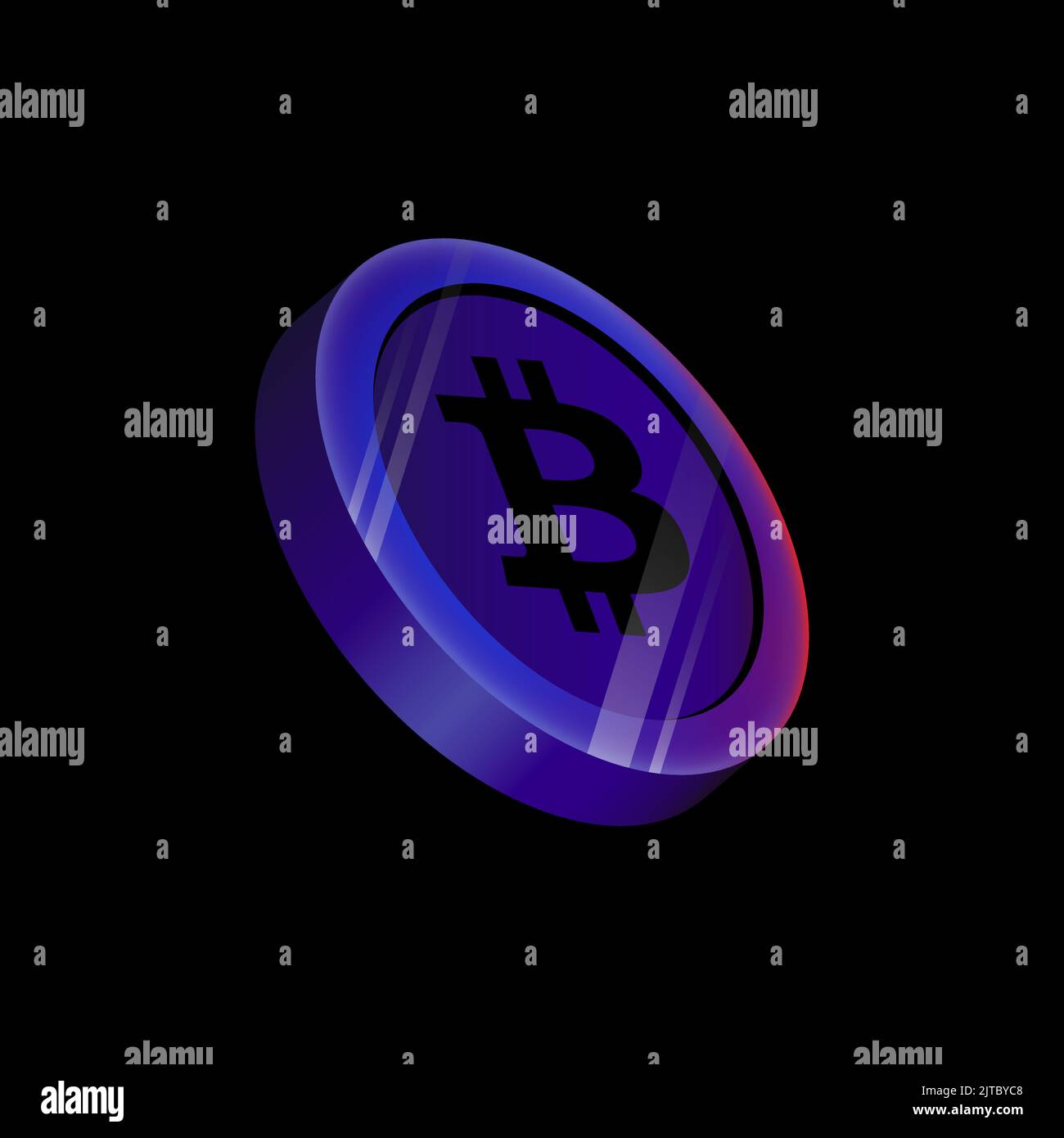 Famous Cryptocurrency Coin. Glossy Purple Coin Element. Vector ...