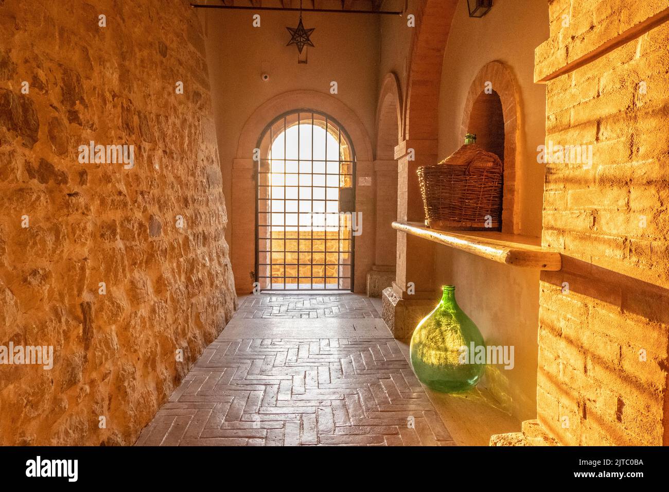 Medieval castle with beautiful sun light in Tuscany, Italy Stock Photo ...