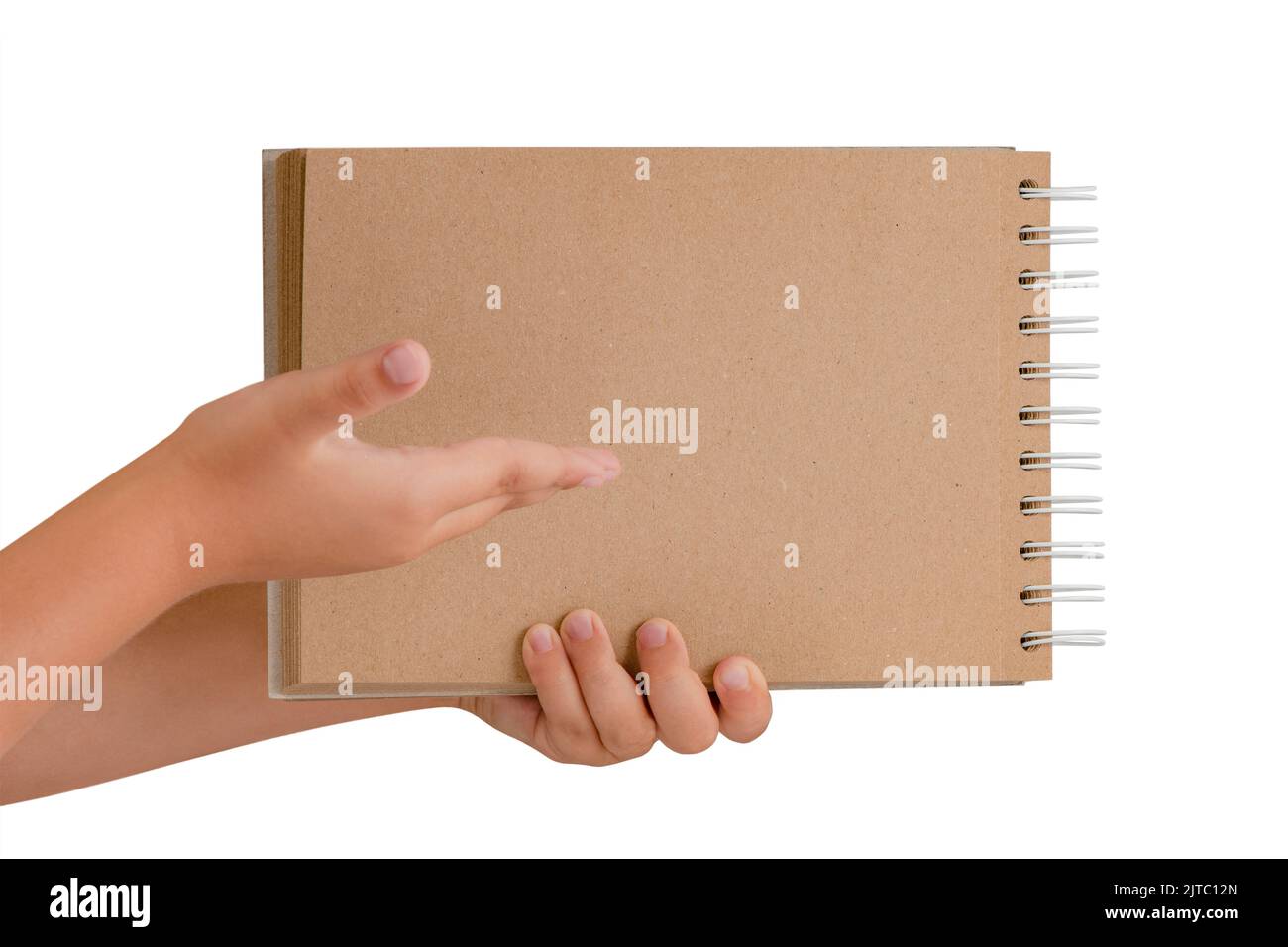 Notepad isolated on white background. Brown notepad made from recycled paper on a white ...