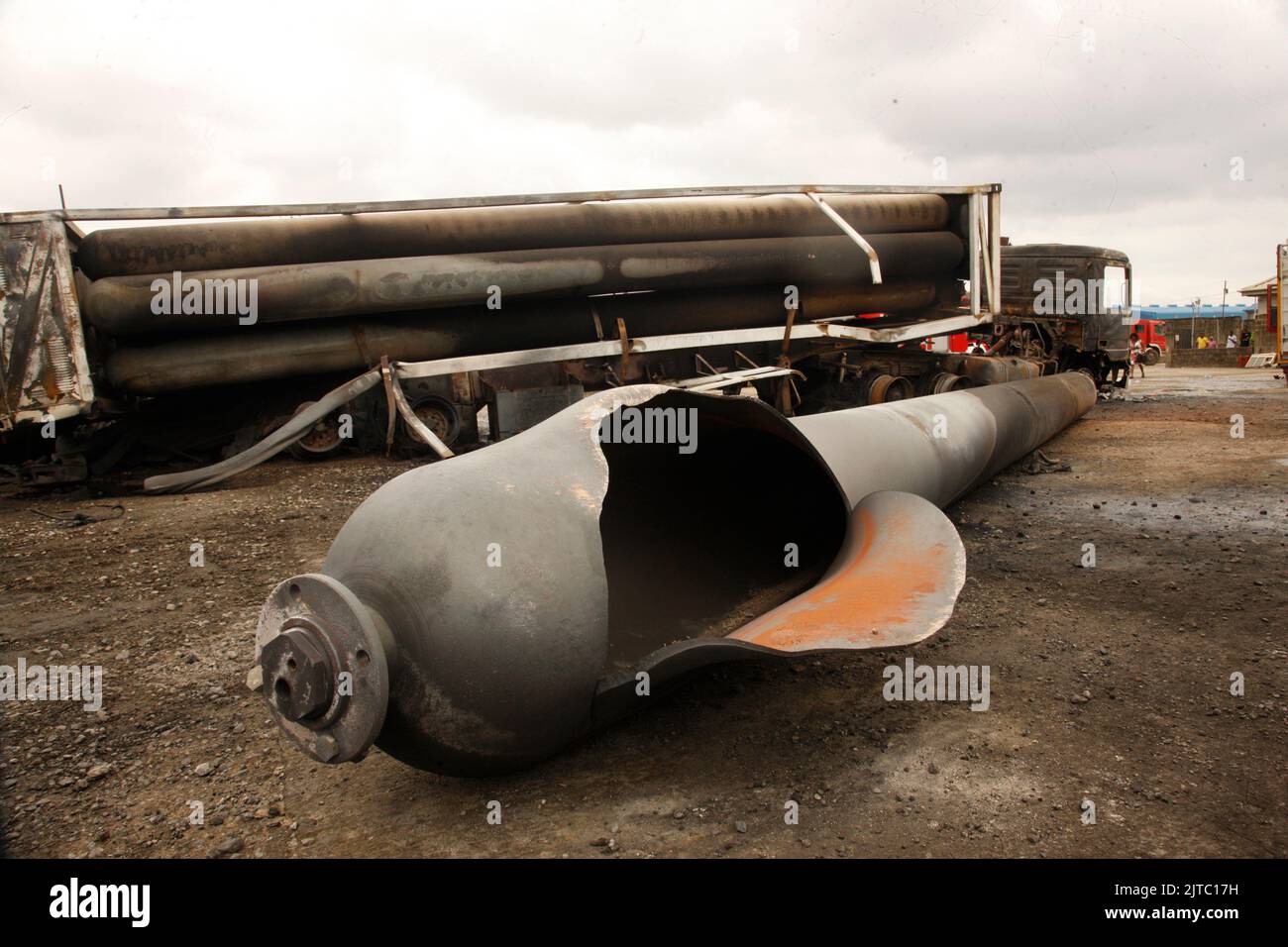Ogun State, Nigeria. 29th August 2022. A gas explosion at a plant near ...