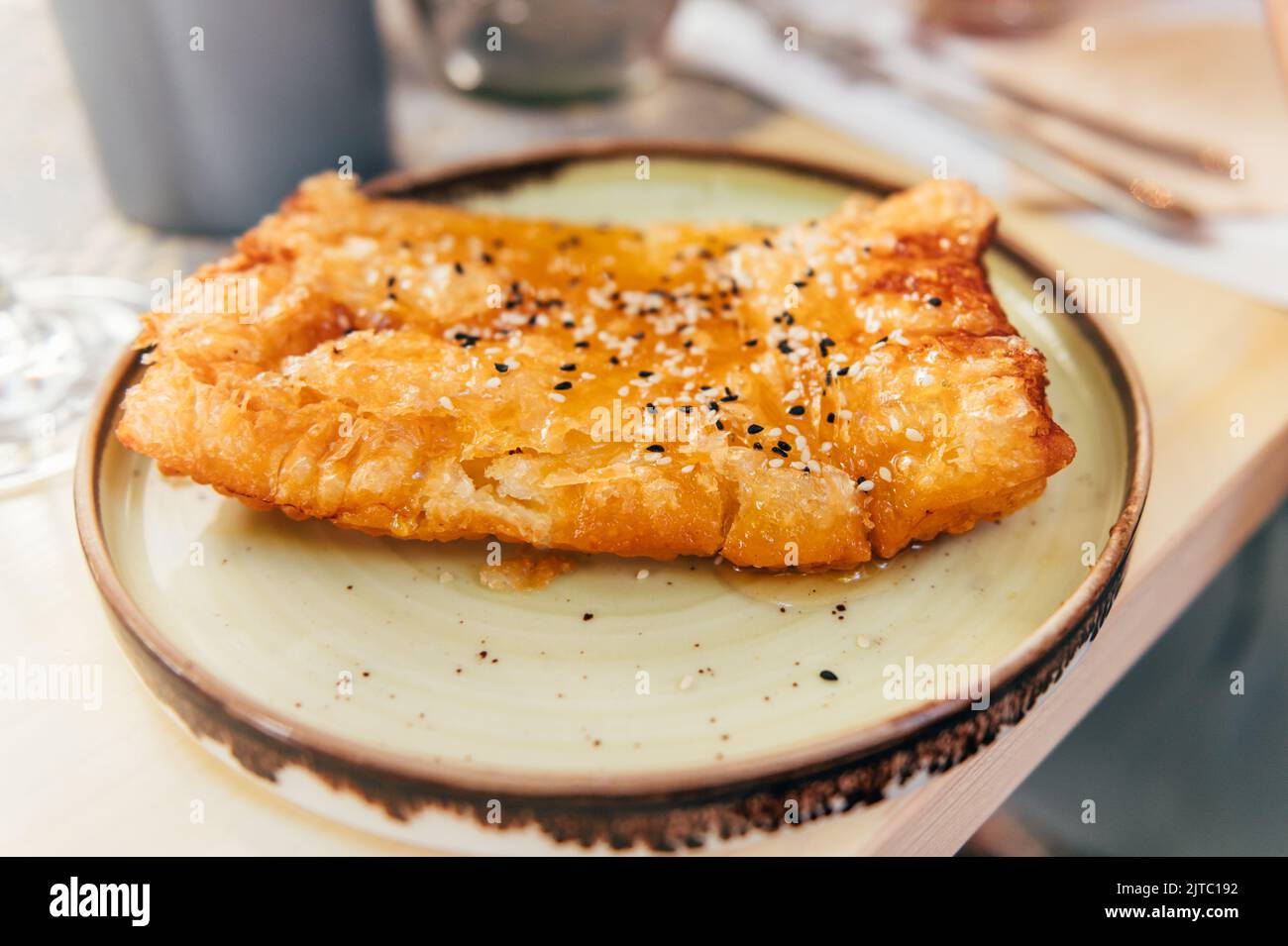 Greek Fried Cheese, Saganaki Stock Photo - Alamy