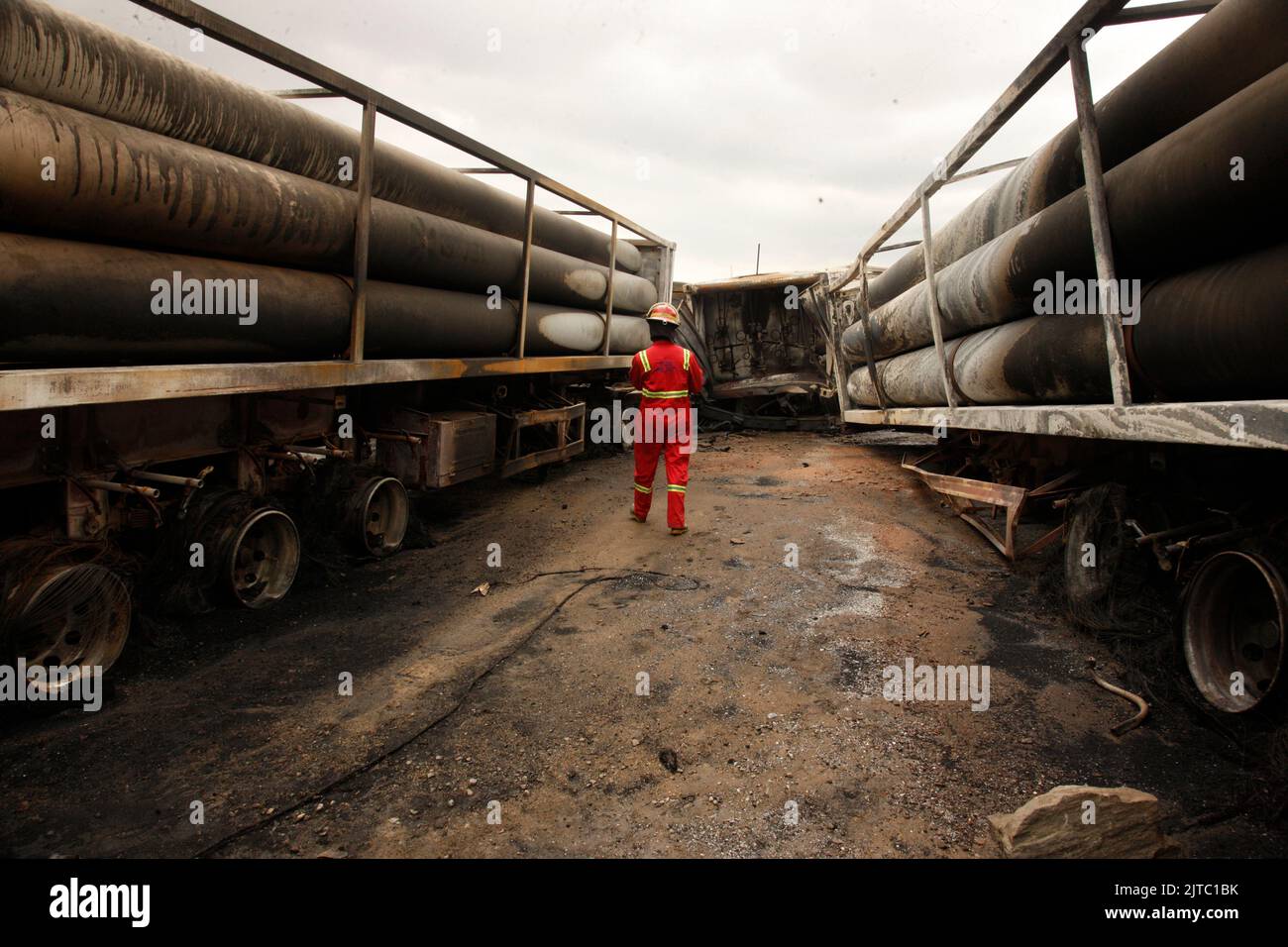 Ogun State, Nigeria. 29th August 2022. A gas explosion at a plant near ...