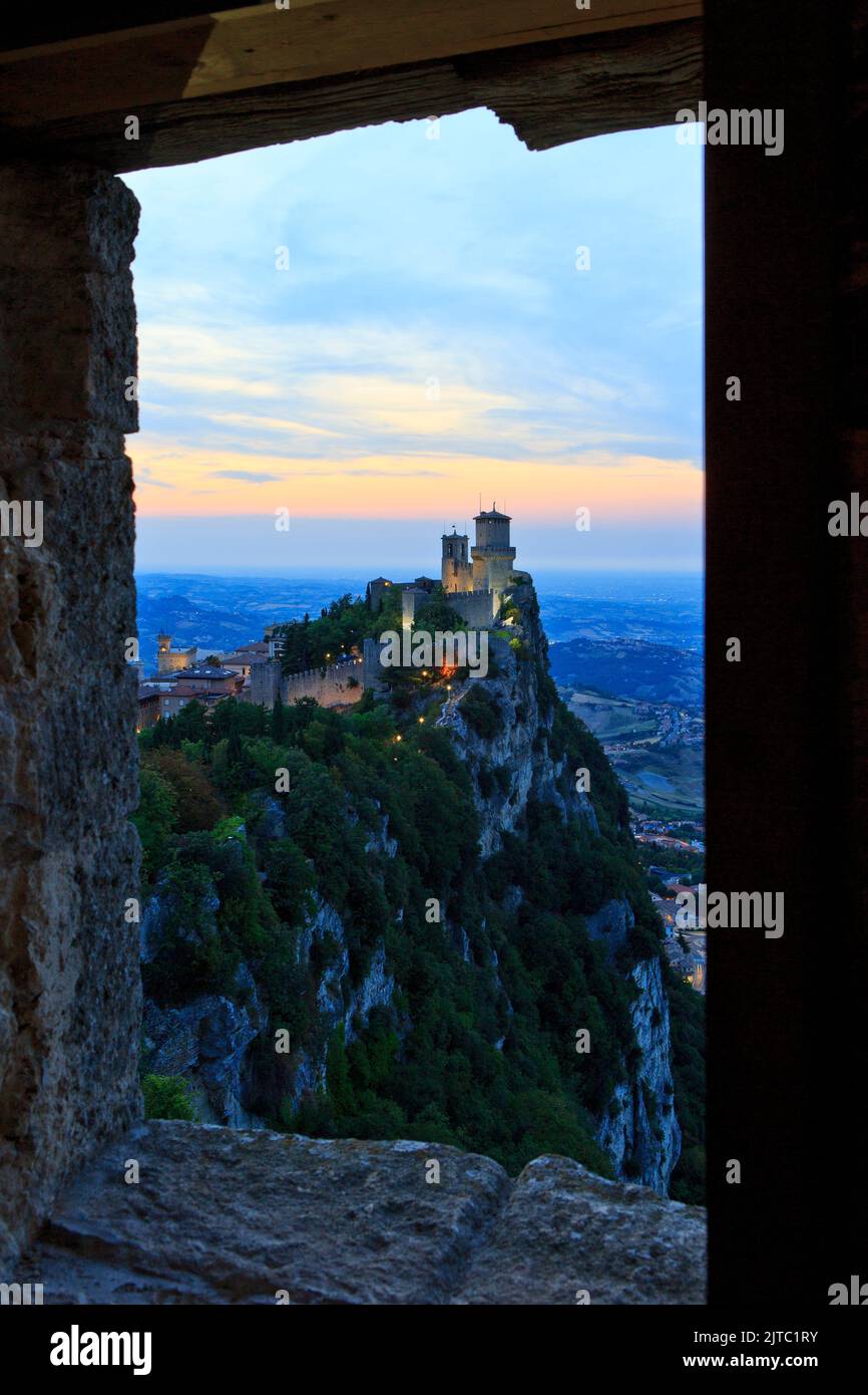 The 11th-century Fortress of Guaita on Monte Titano in San Marino Stock ...