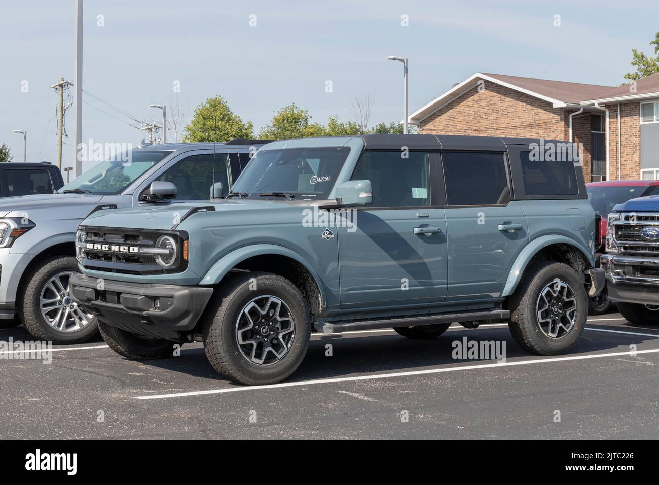 Kokomo - Circa August 2022: Ford Bronco display. Broncos are offered in ...