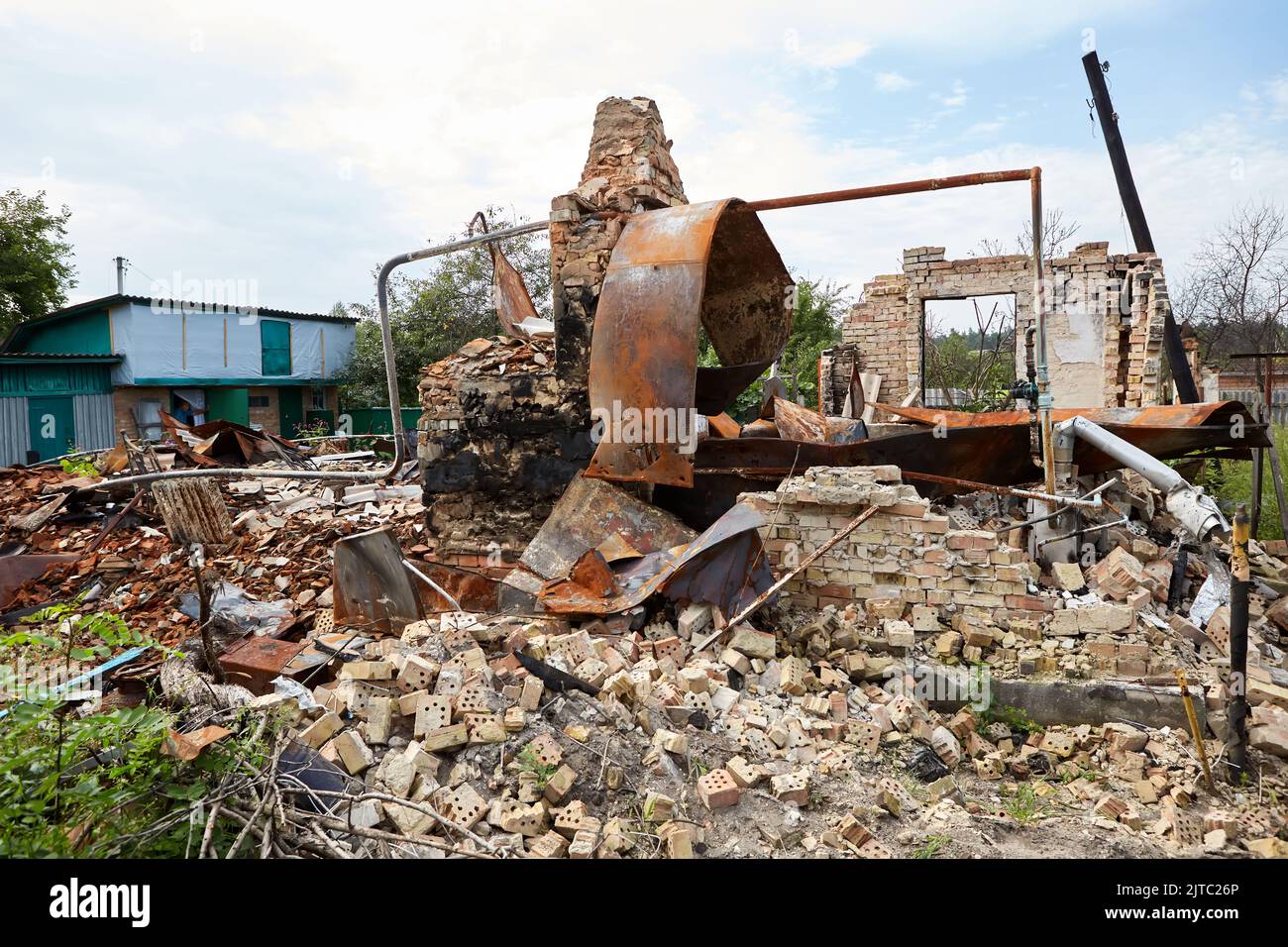 Civil buildings were bombed and heavily damaged Stock Photo - Alamy