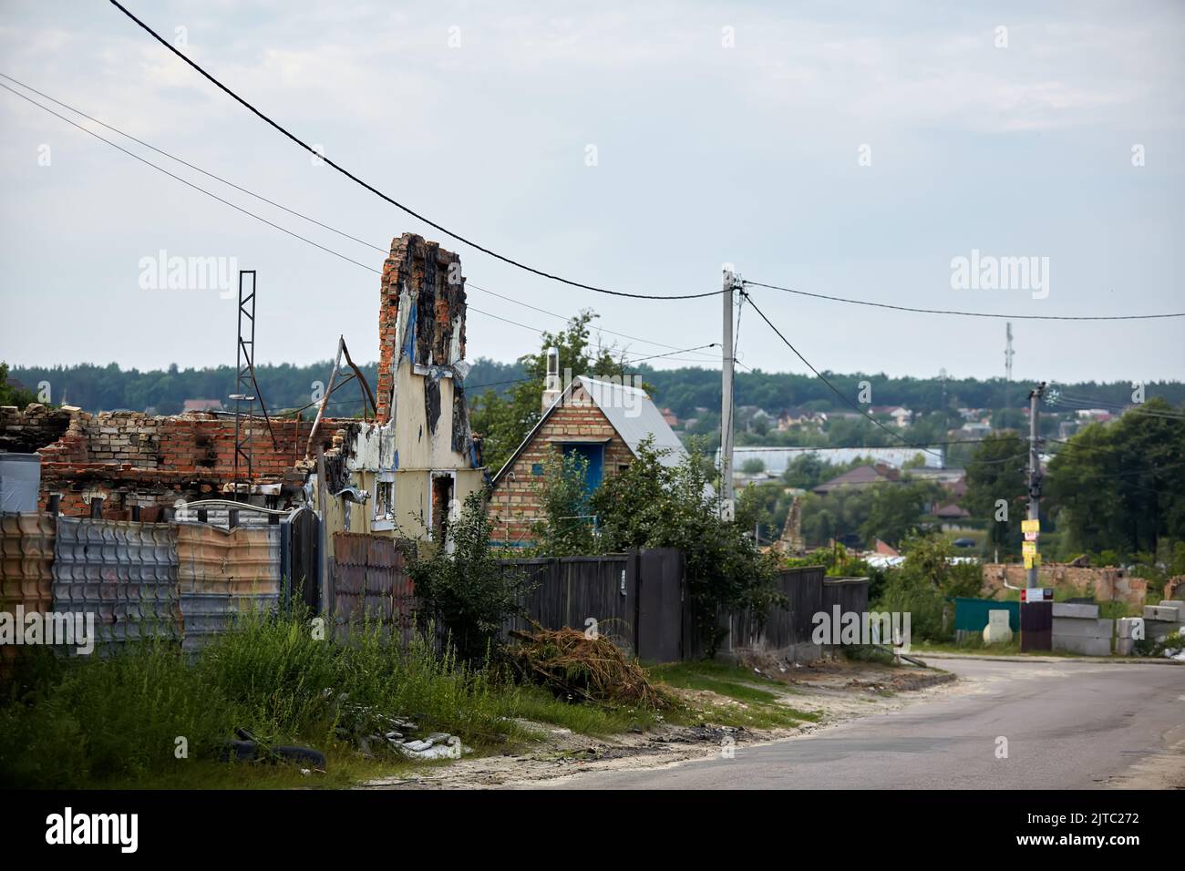 Civil buildings were bombed and heavily damaged Stock Photo - Alamy