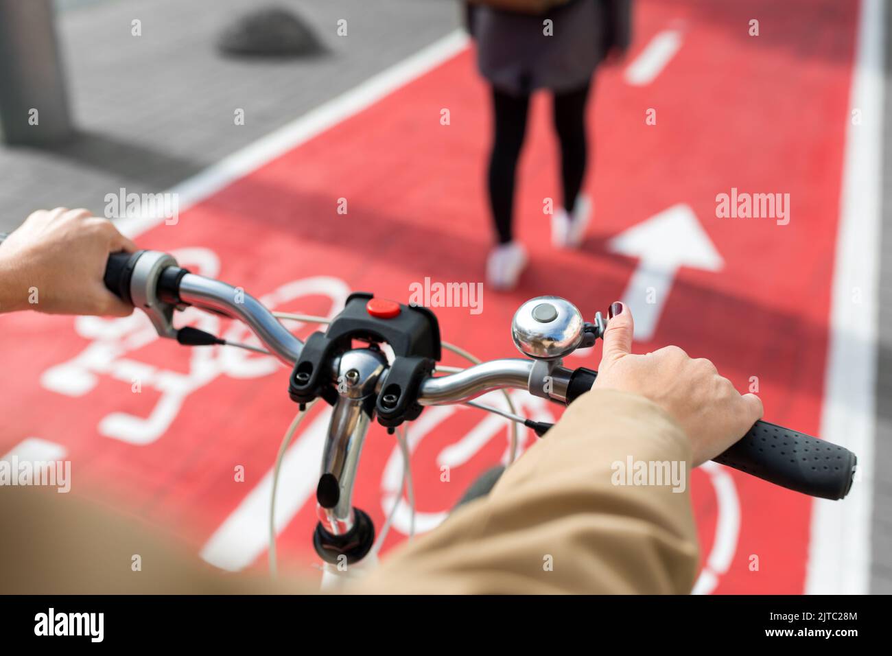 Cycling on pedestrian pavement hi-res stock photography and images - Alamy