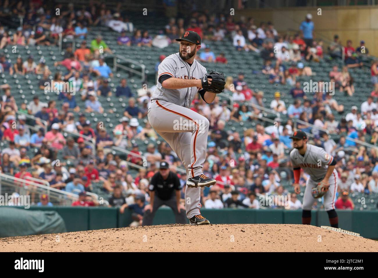 August 28 2022: San Francisco pitcher Alex Young (45) throws a pitch ...