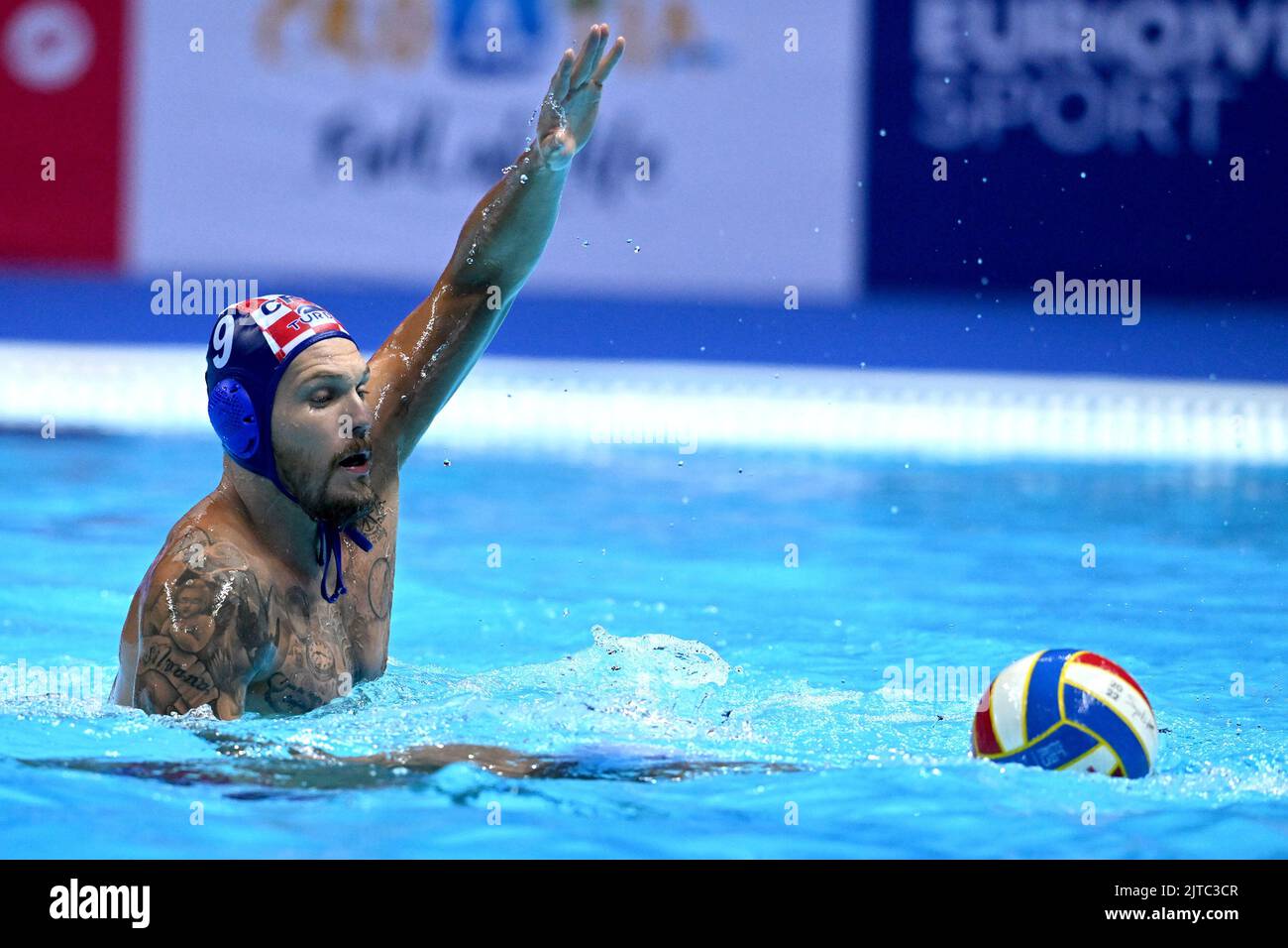 SPLIT, CROATIA - AUGUST 29: Jerko Marinic Kragic of Croatia in action ...
