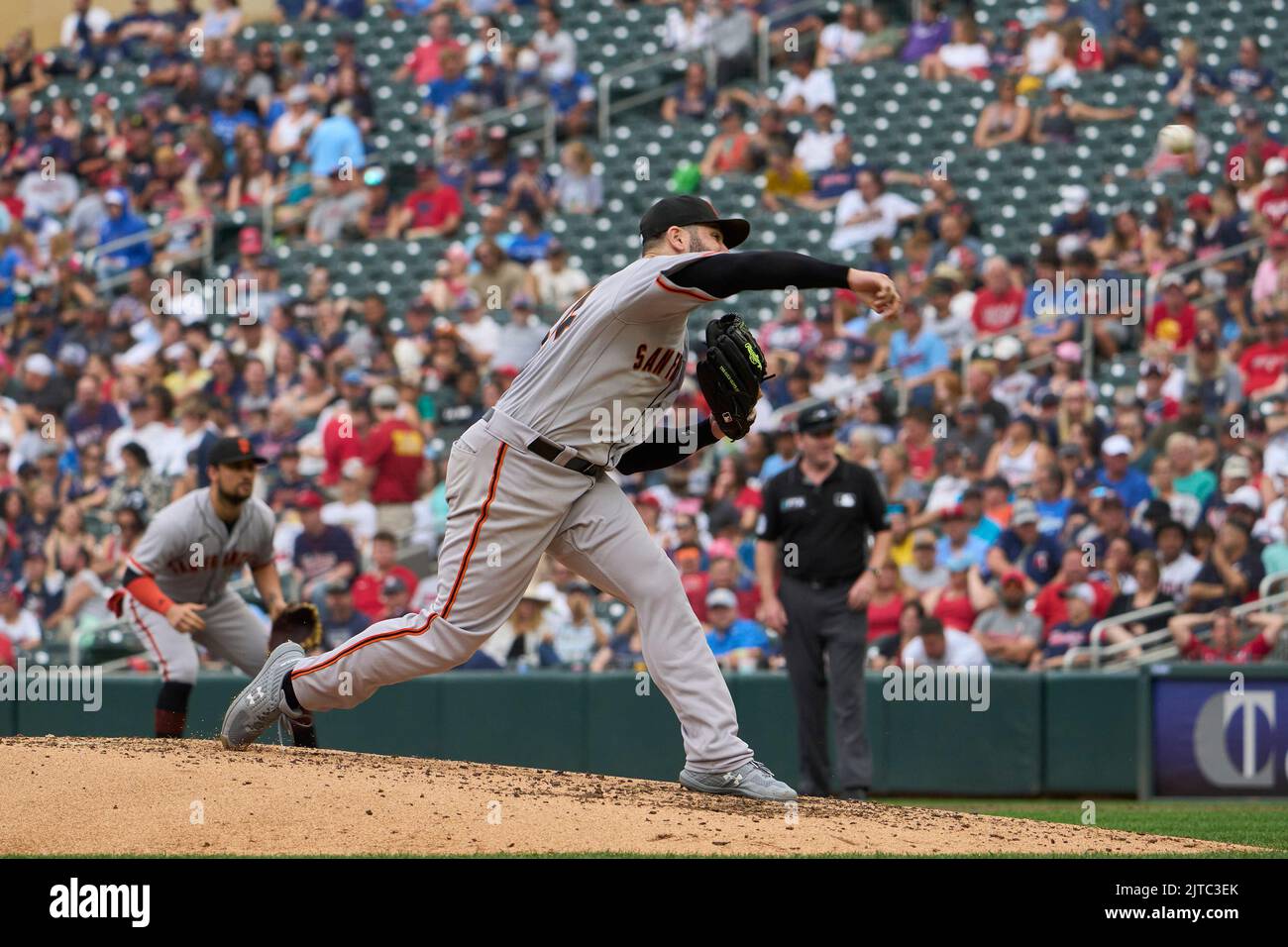 Minneapolis, US, August 28 2022: San Francisco pitcher Jakob Junis (34 ...