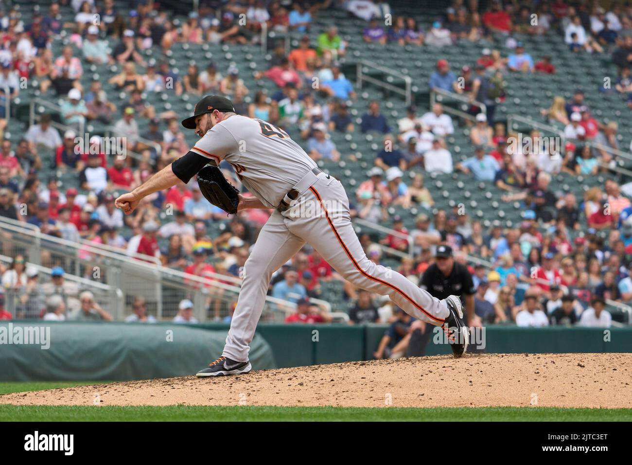 August 28 2022: San Francisco pitcher Alex Young (45) throws a pitch ...