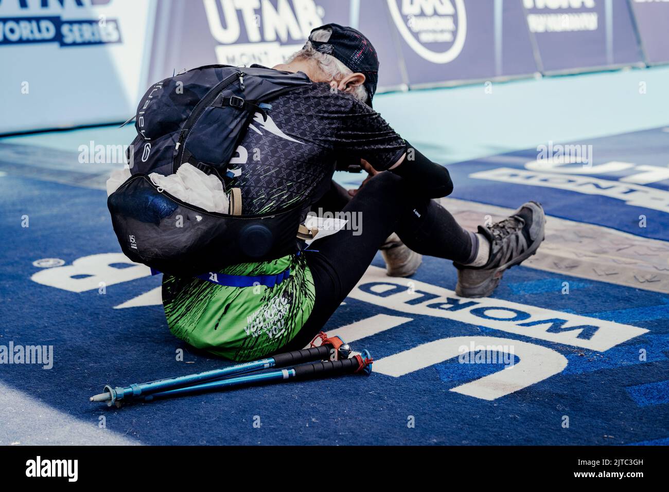 Stan TURCU of Romania during the UTMB Mont-Blanc 2022, Aged 74 he was ...