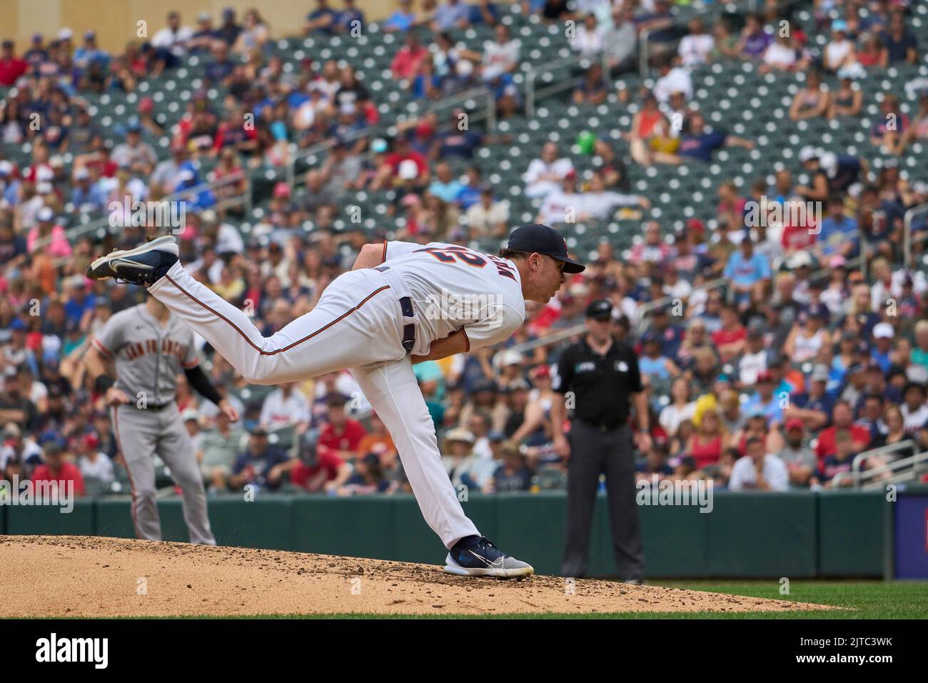 Minneapolis, US, August 28 2022: Minnesota pitcher Emilio Pagan (12 ...