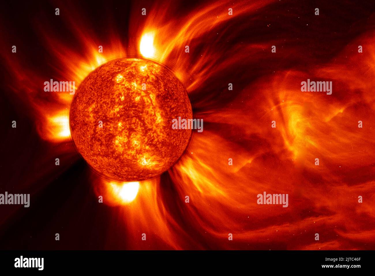 Flashes, storms on the Sun. Elements of this image furnished by NASA ...