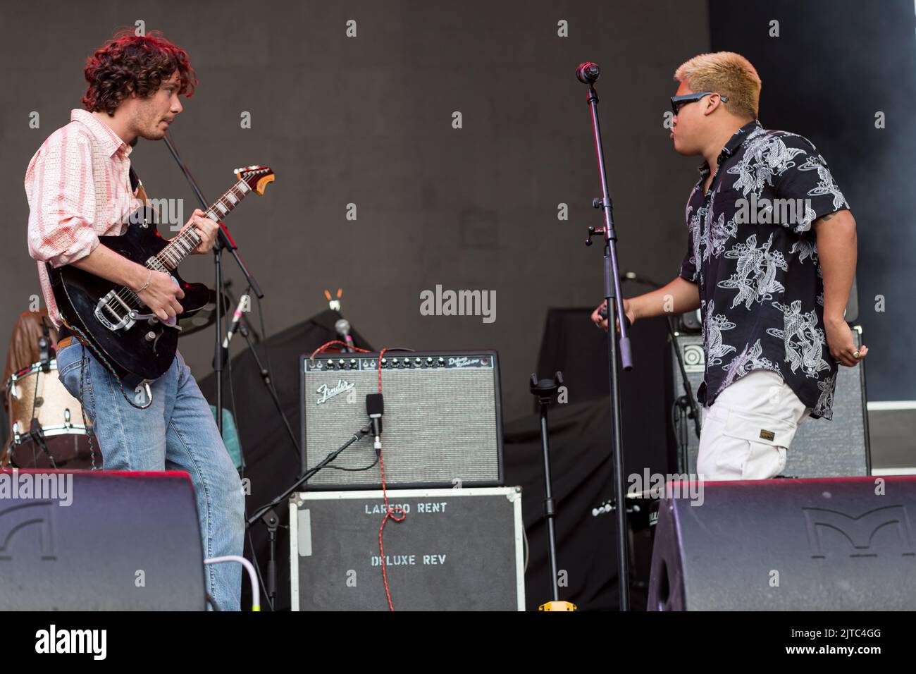The hawaian artist Eli Smart perform live with the band in Turin during ...
