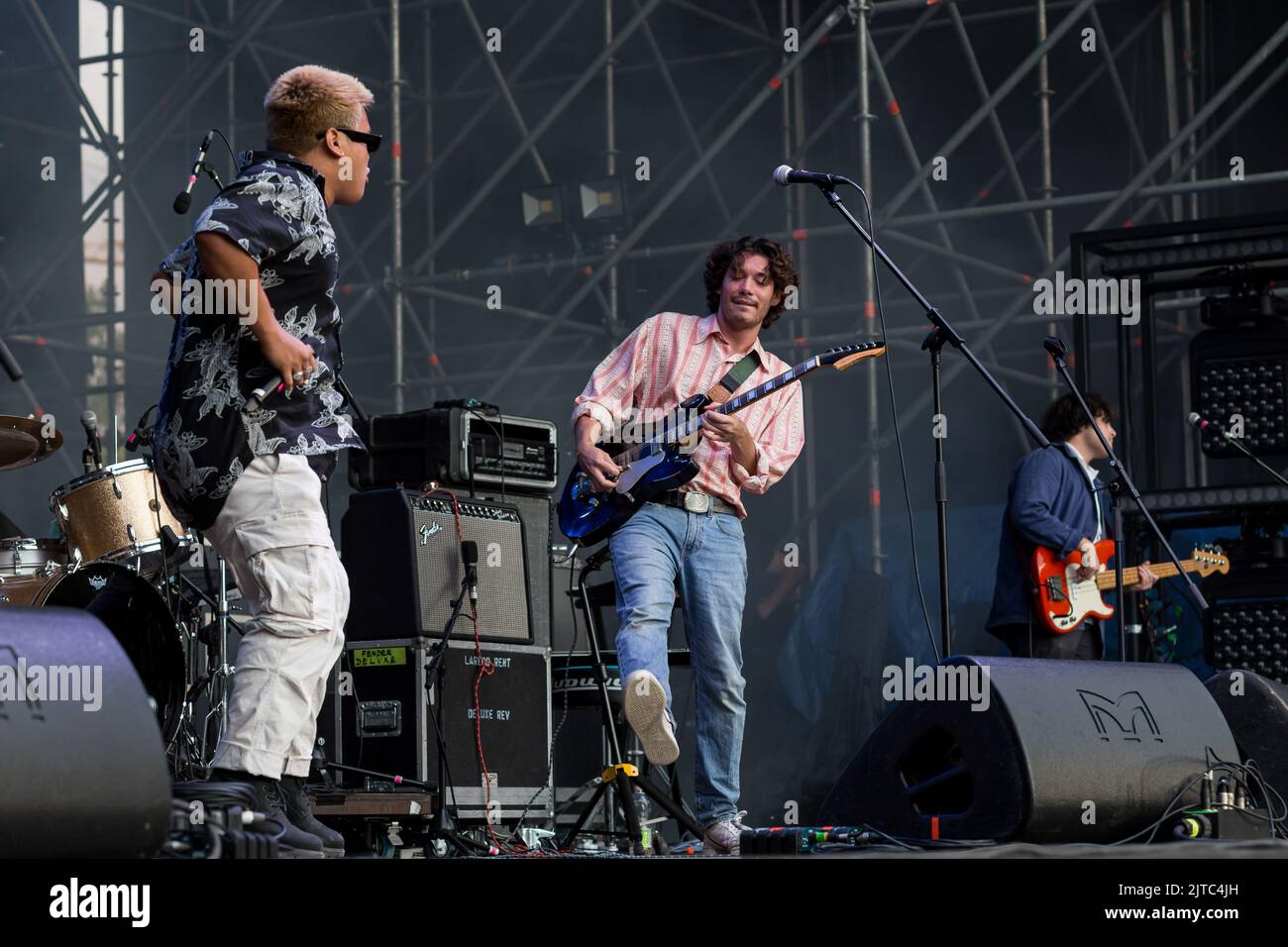 The hawaian artist Eli Smart perform live with the band in Turin during ...