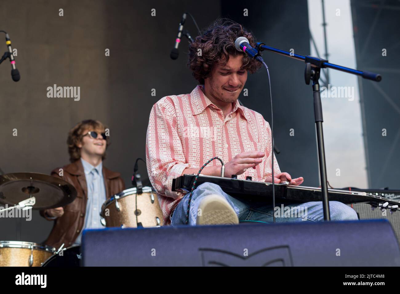 The hawaian artist Eli Smart perform live with the band in Turin during ...