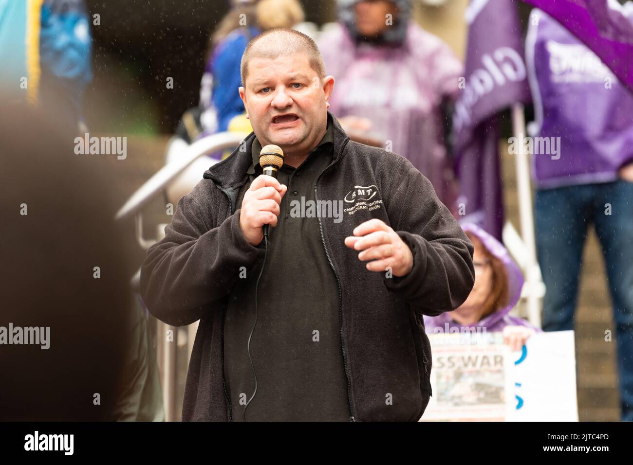 Gordon Martin RMT Scotland Regional Organiser speaking at the Joint ...