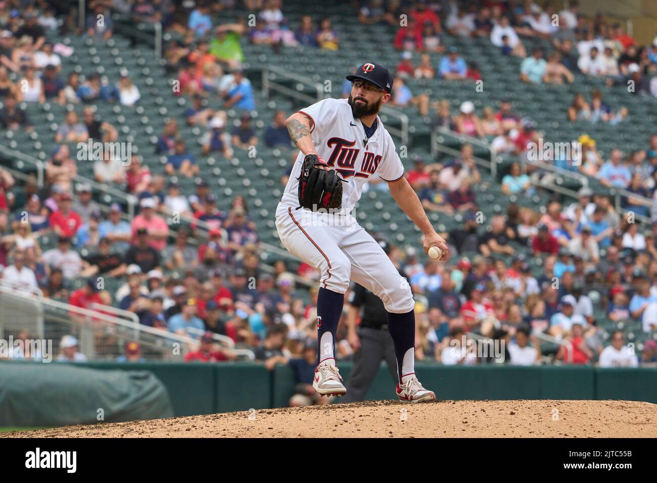 August 28 2022: Minnesota pitcher Devin Smeltzer (31) throws a pitch ...