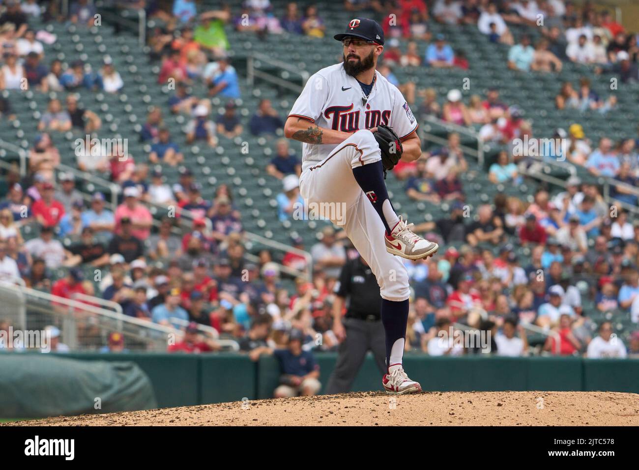 August 28 2022: Minnesota pitcher Devin Smeltzer (31) throws a pitch ...