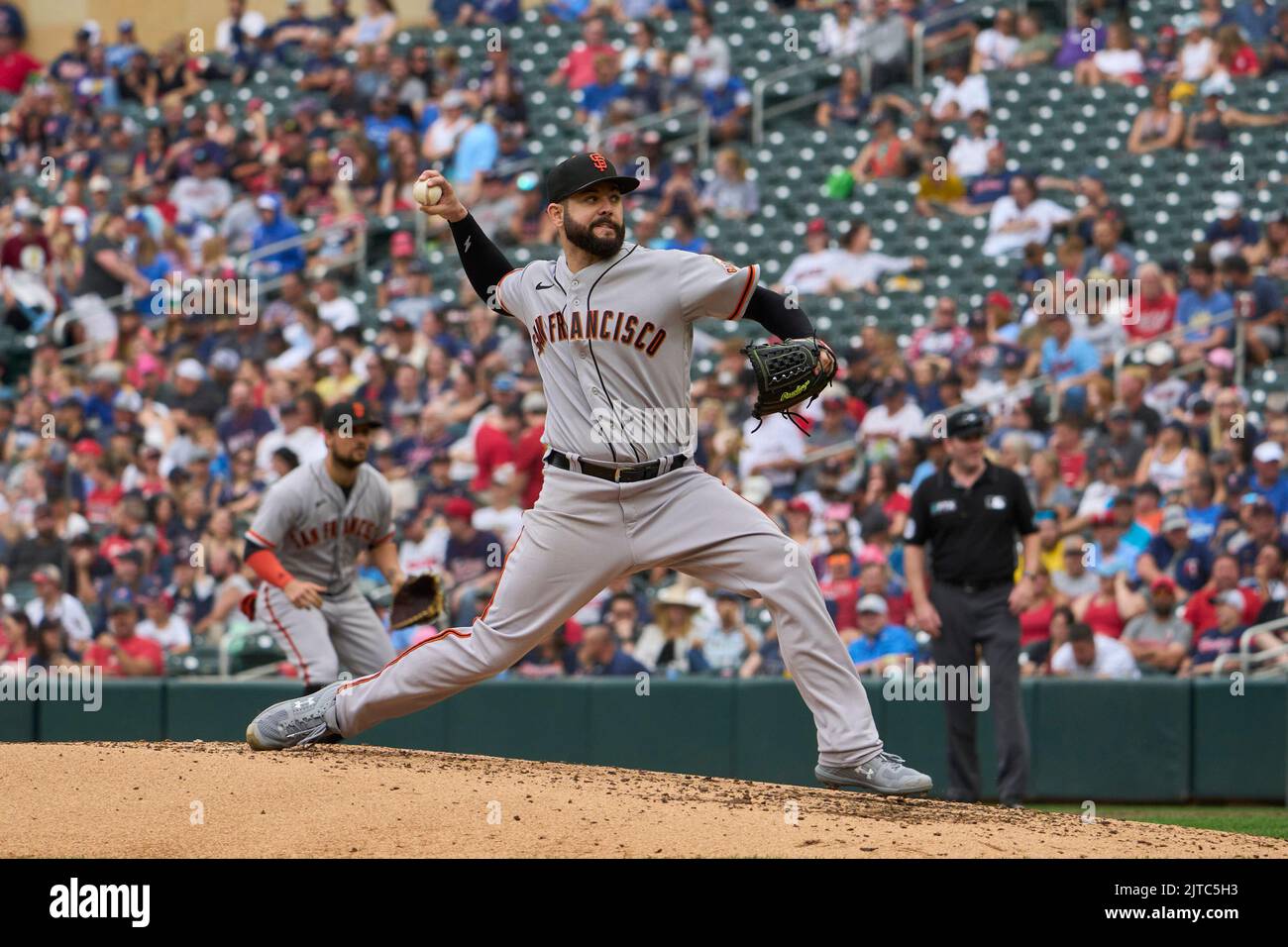 Minneapolis, US, August 28 2022: San Francisco pitcher Jakob Junis (34 ...