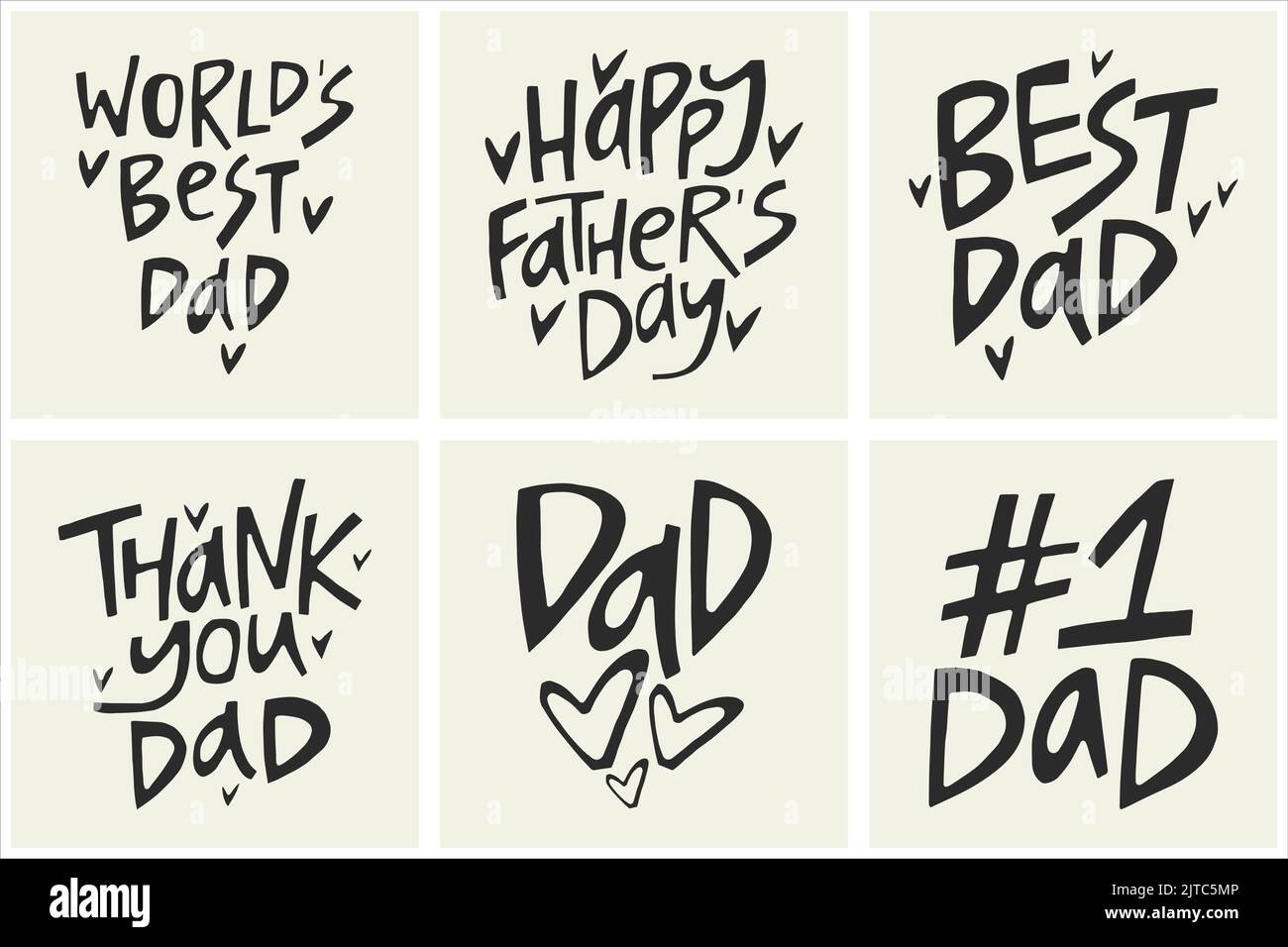 Set of hand-drawn quotes about Fathers day. Collection of modern ...