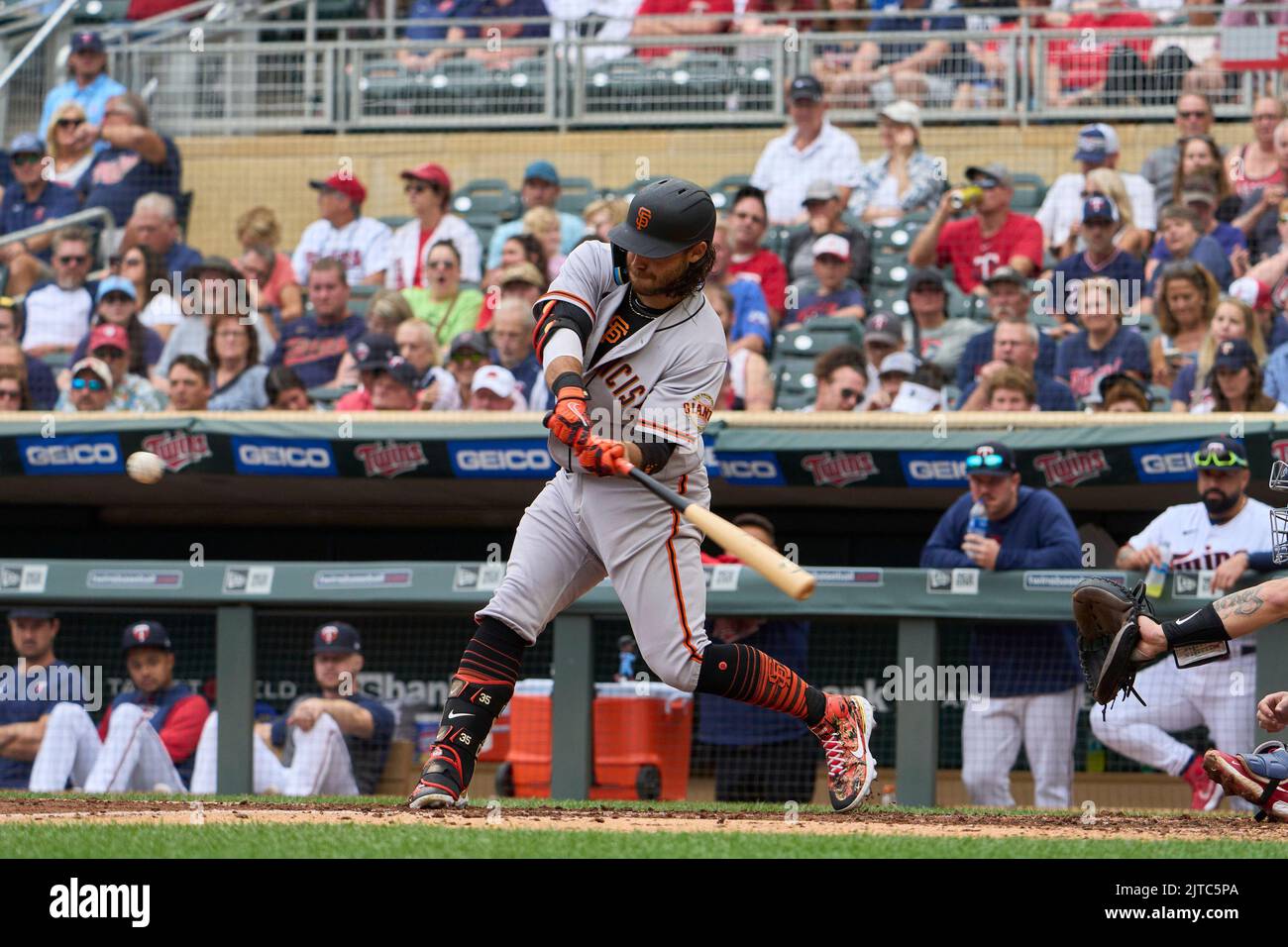Minneapolis, US, August 28 2022: San Francisco short stop Brandon ...
